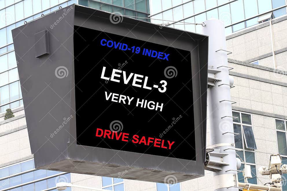 Covid-19 Sign Virus Sign Very High Stock Photo - Image of driving, road ...