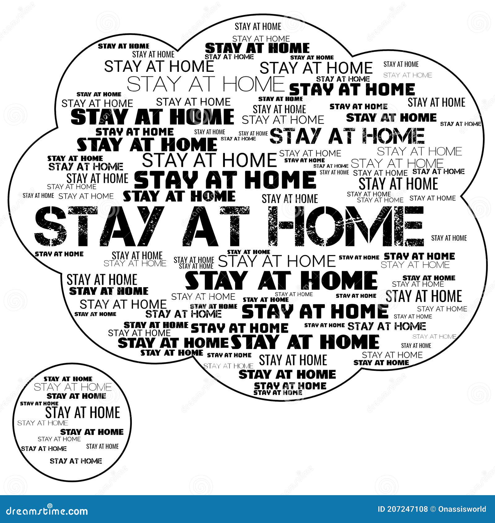 Covid Stay at Home Text Header Banner Sign Notice Stock Illustration ...