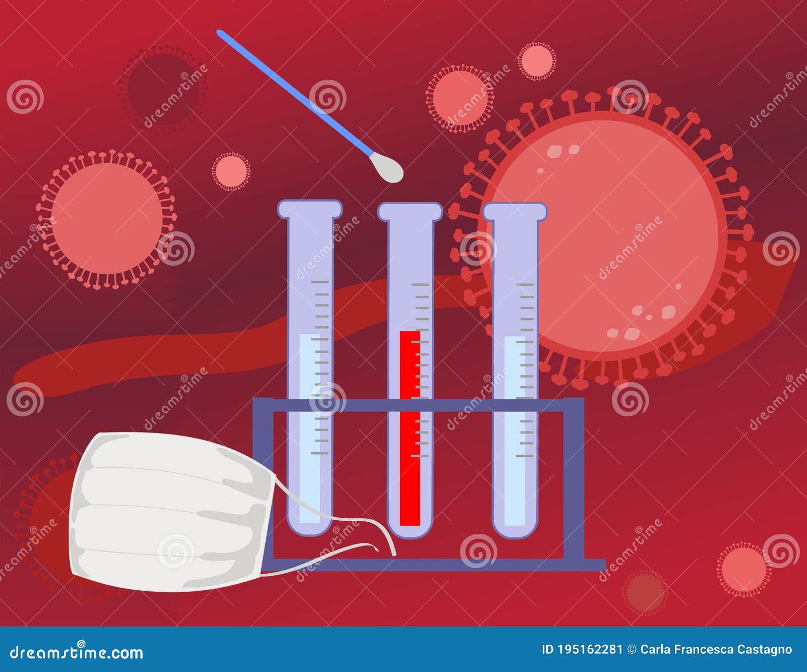 COVID-19 Swab Test Vector Illustration Stock Vector - Illustration of ...
