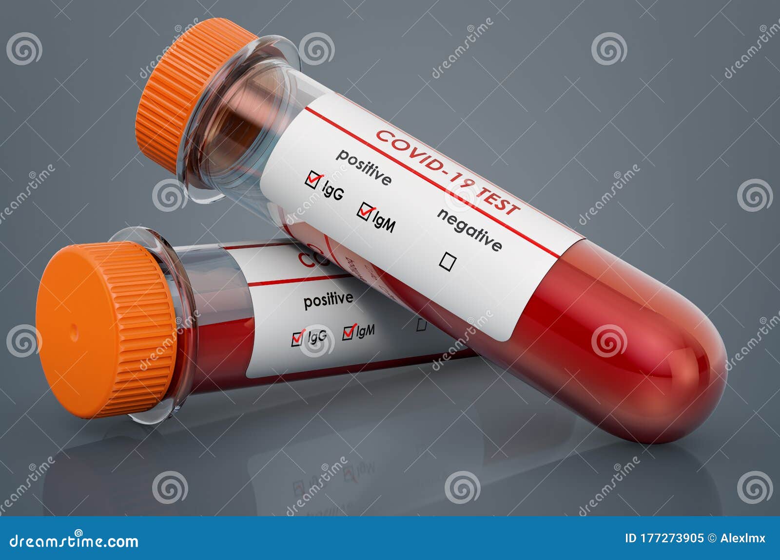 COVID-19, Test Tube with Positive Blood Sample for Coronavirus Test ...