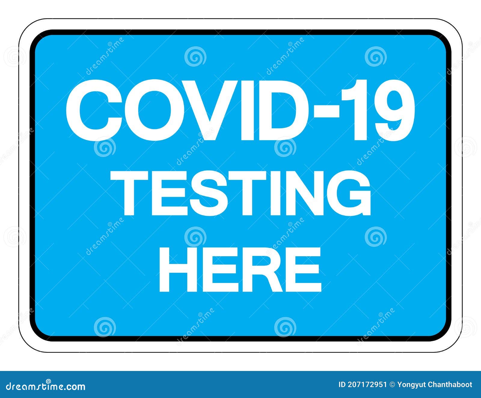 COVID-19 Testing Here Symbol Sign, Vector Illustration, Isolate on ...