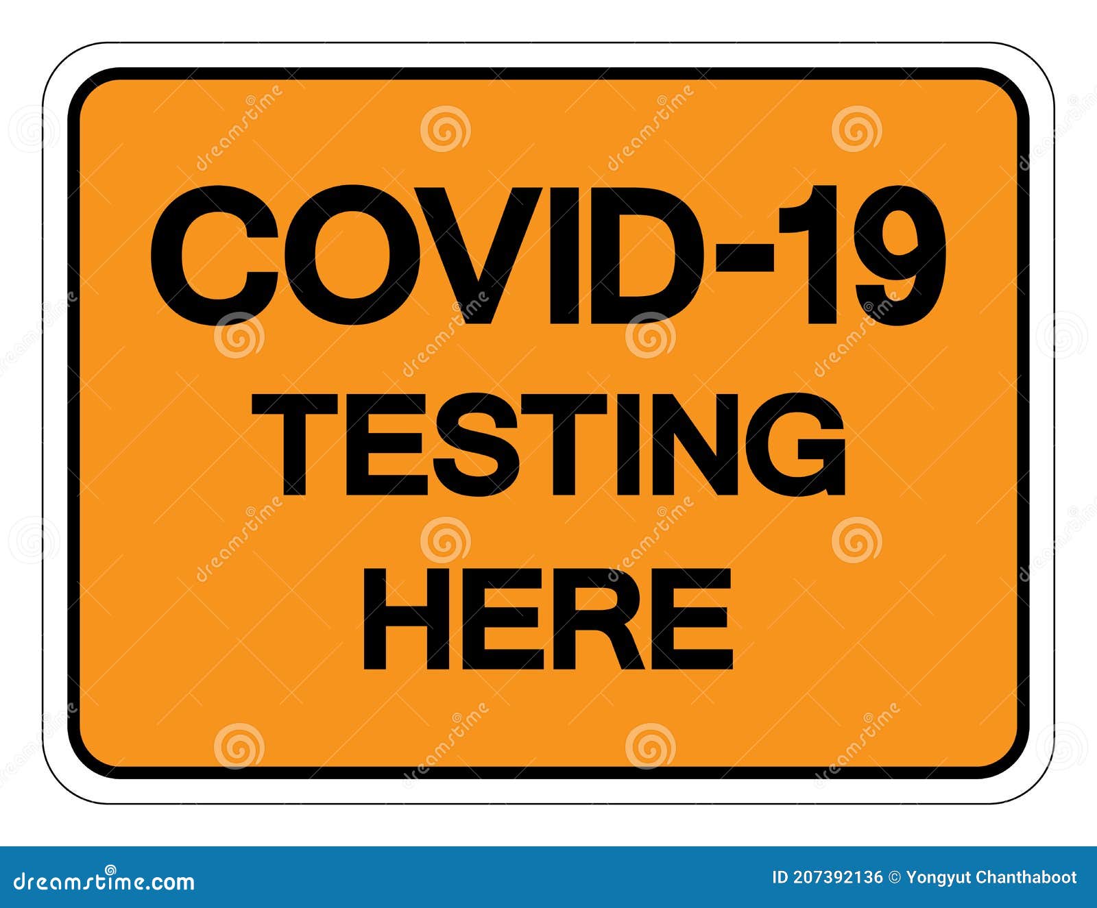 COVID-19 Testing Here Symbol Sign, Vector Illustration, Isolate on ...