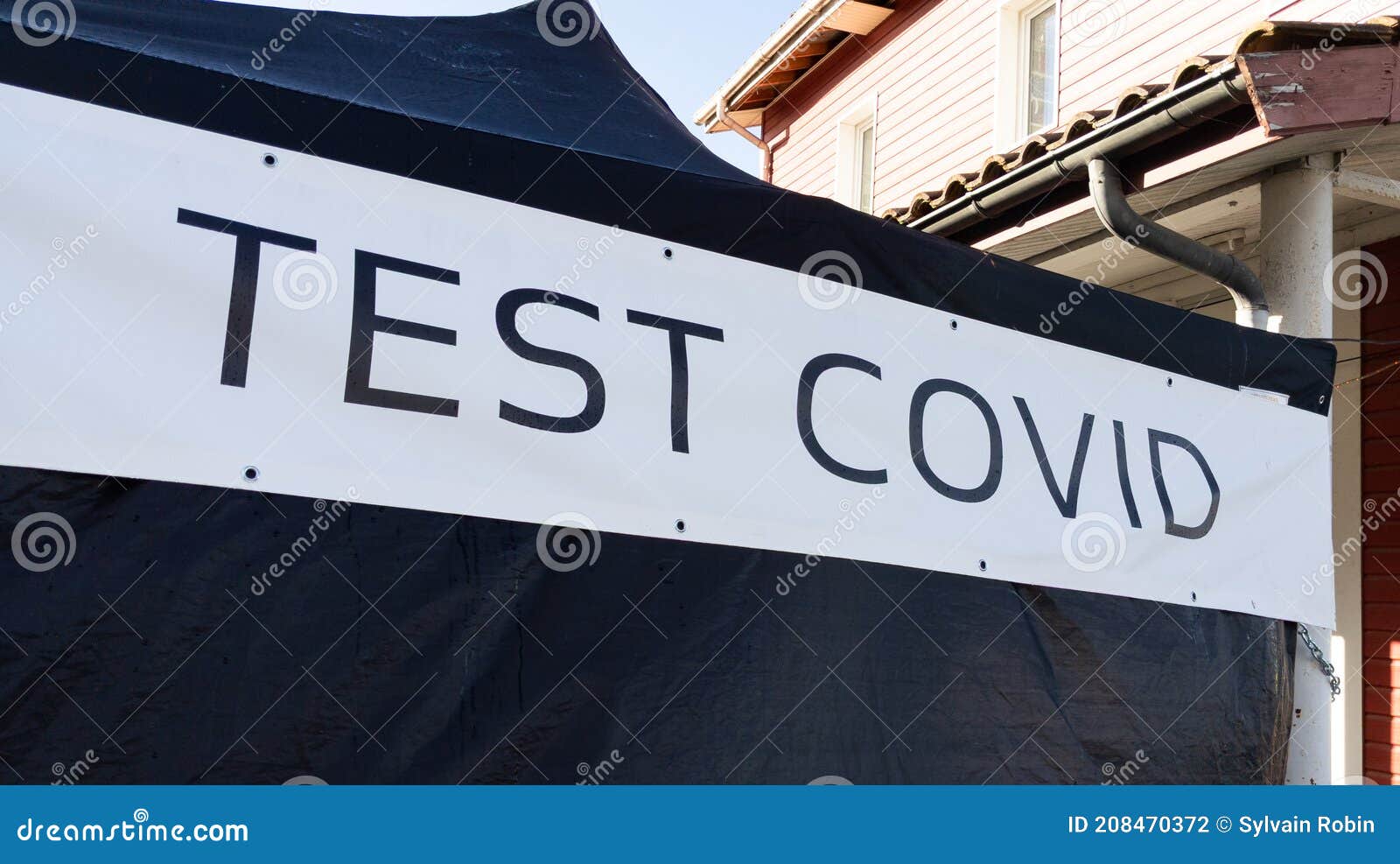 COVID Testing Sign Text on the Street at Covid-19 Testing Site Stock ...