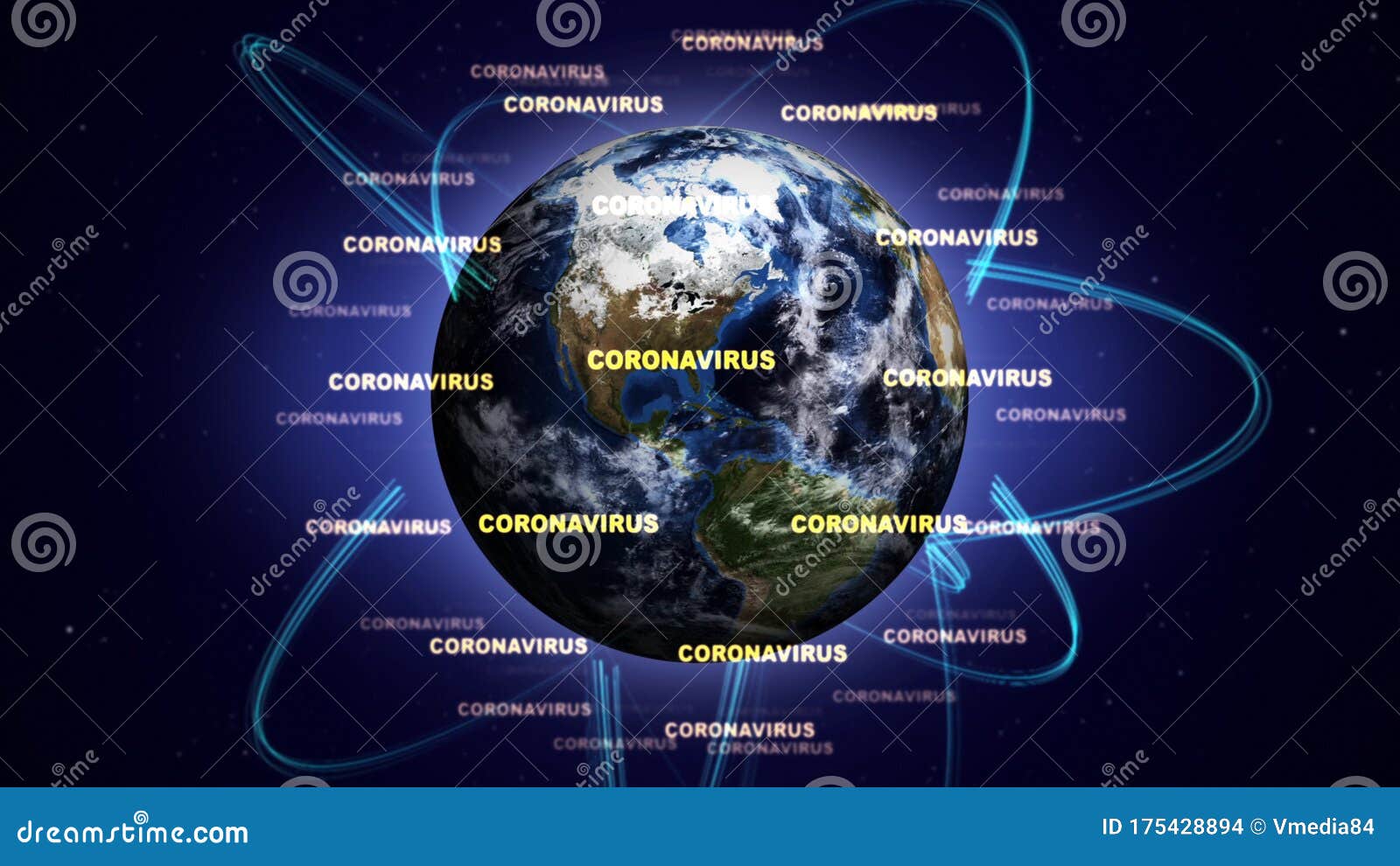 COVID-19 Text Animation Around the Earth, Background, Loop, 4k Stock ...
