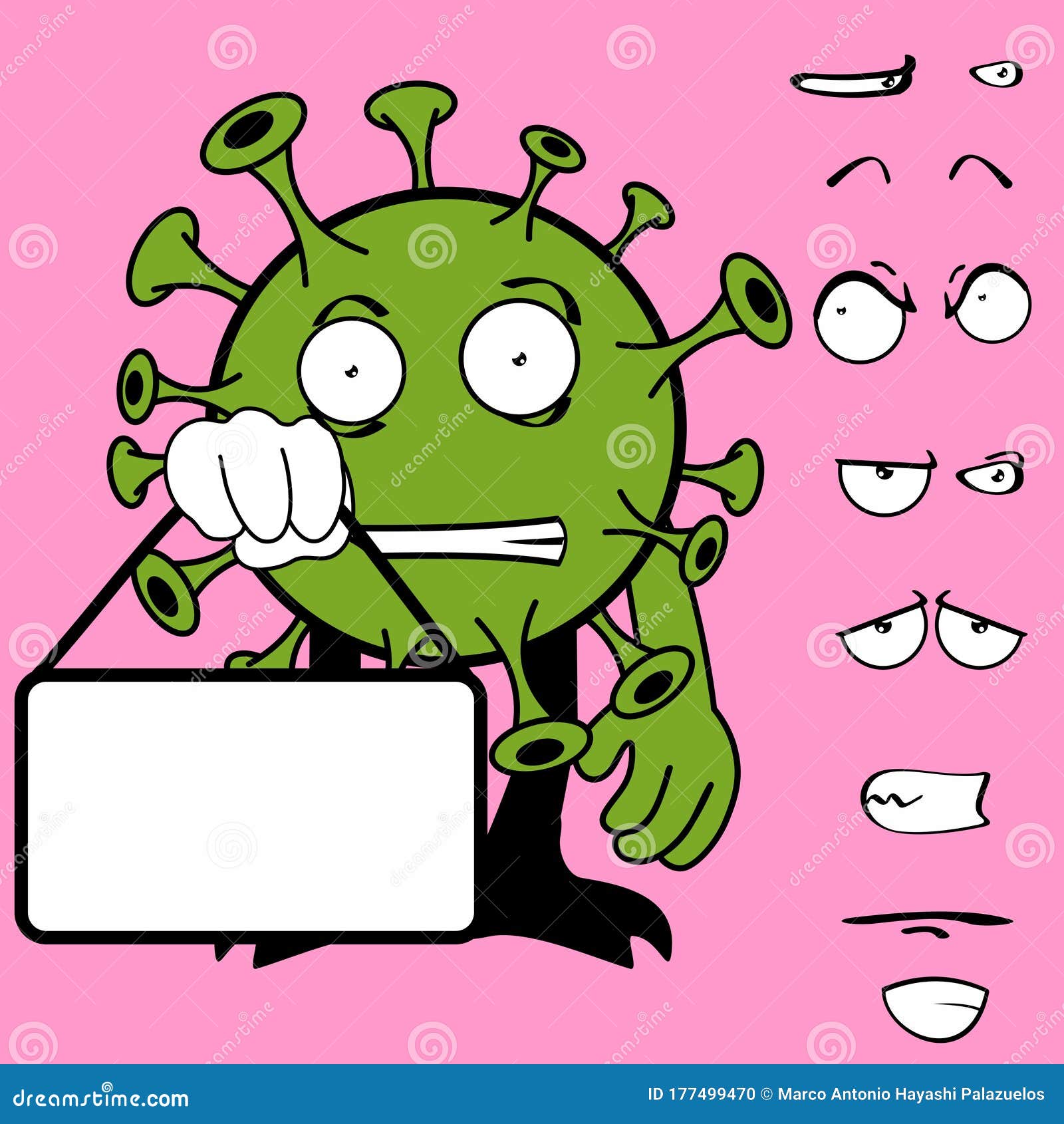 Covid19 Virus Cartoon Expressions Collection Set Stock Vector ...