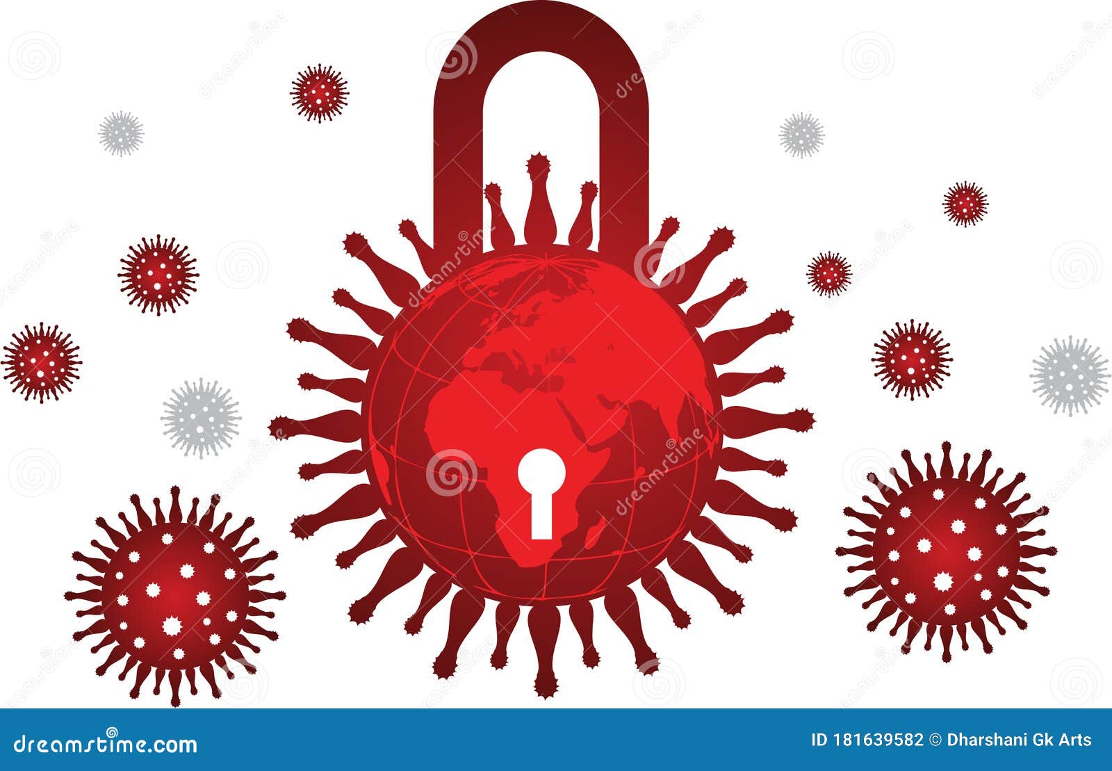 Covid19 Virus Lock Down Logo Stock Vector - Illustration of isolated ...