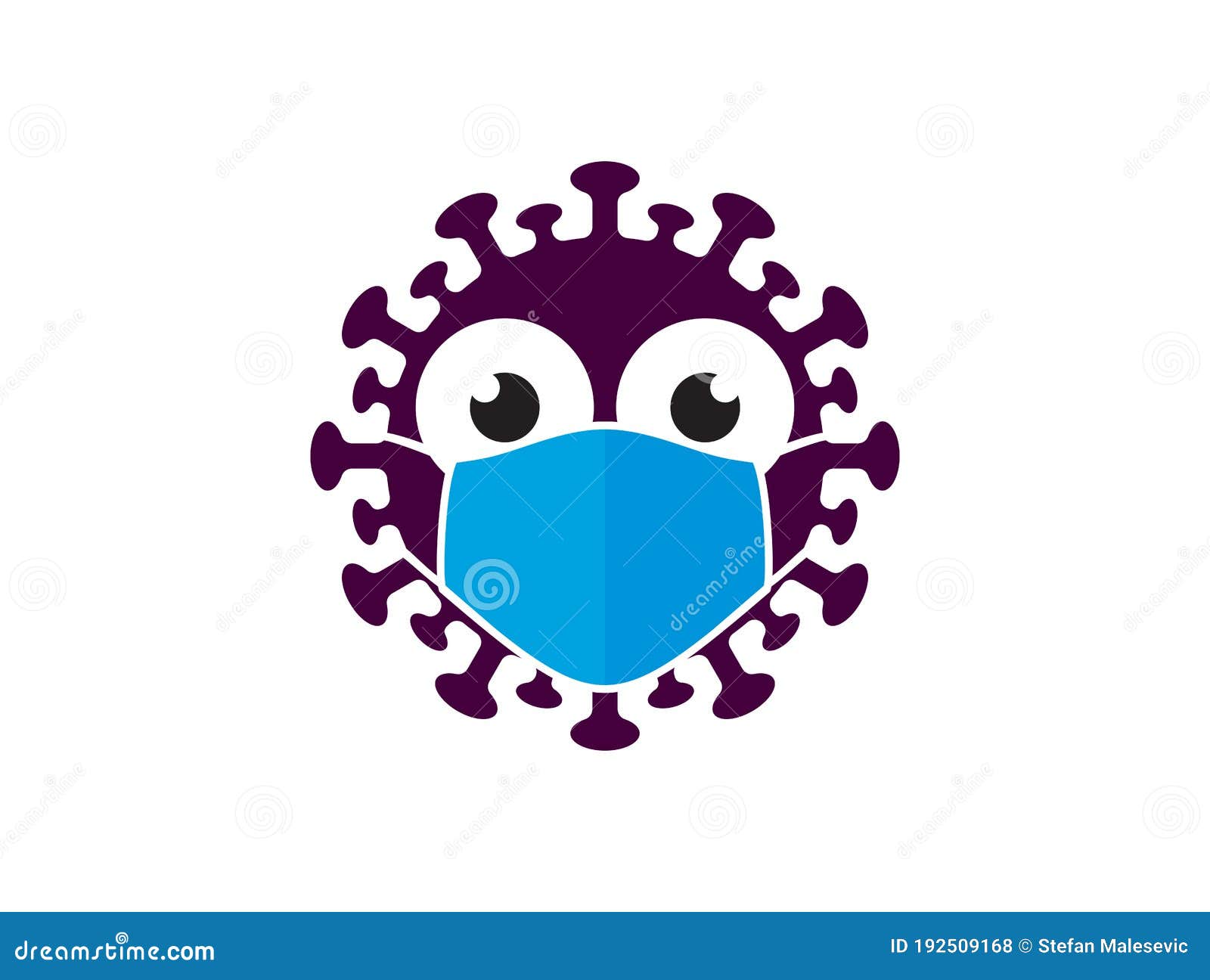 Covid virus with mask stock vector. Illustration of virus - 192509168