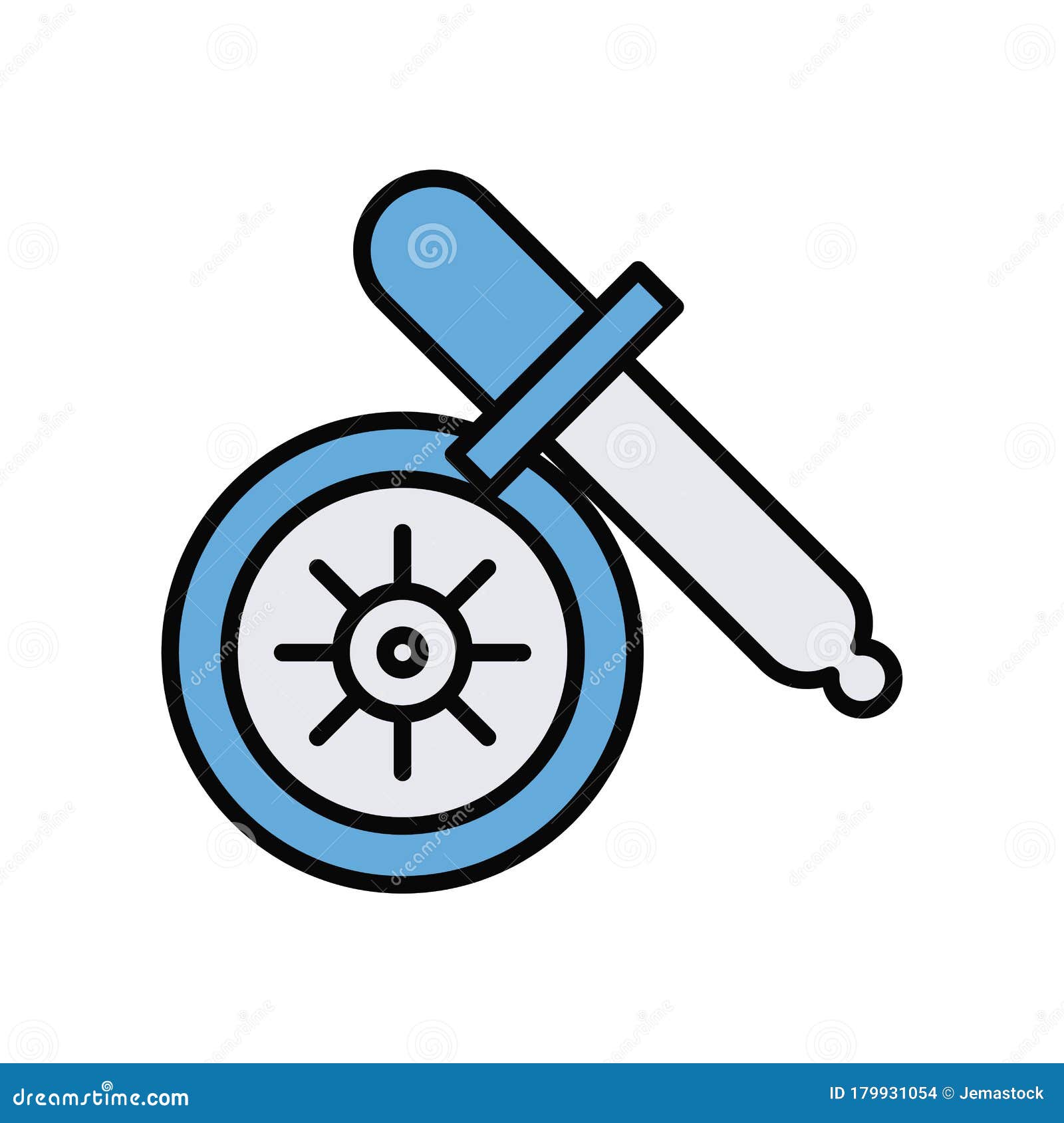 Covid19 Virus Particle with Dropper Line and Fill Style Stock Vector ...