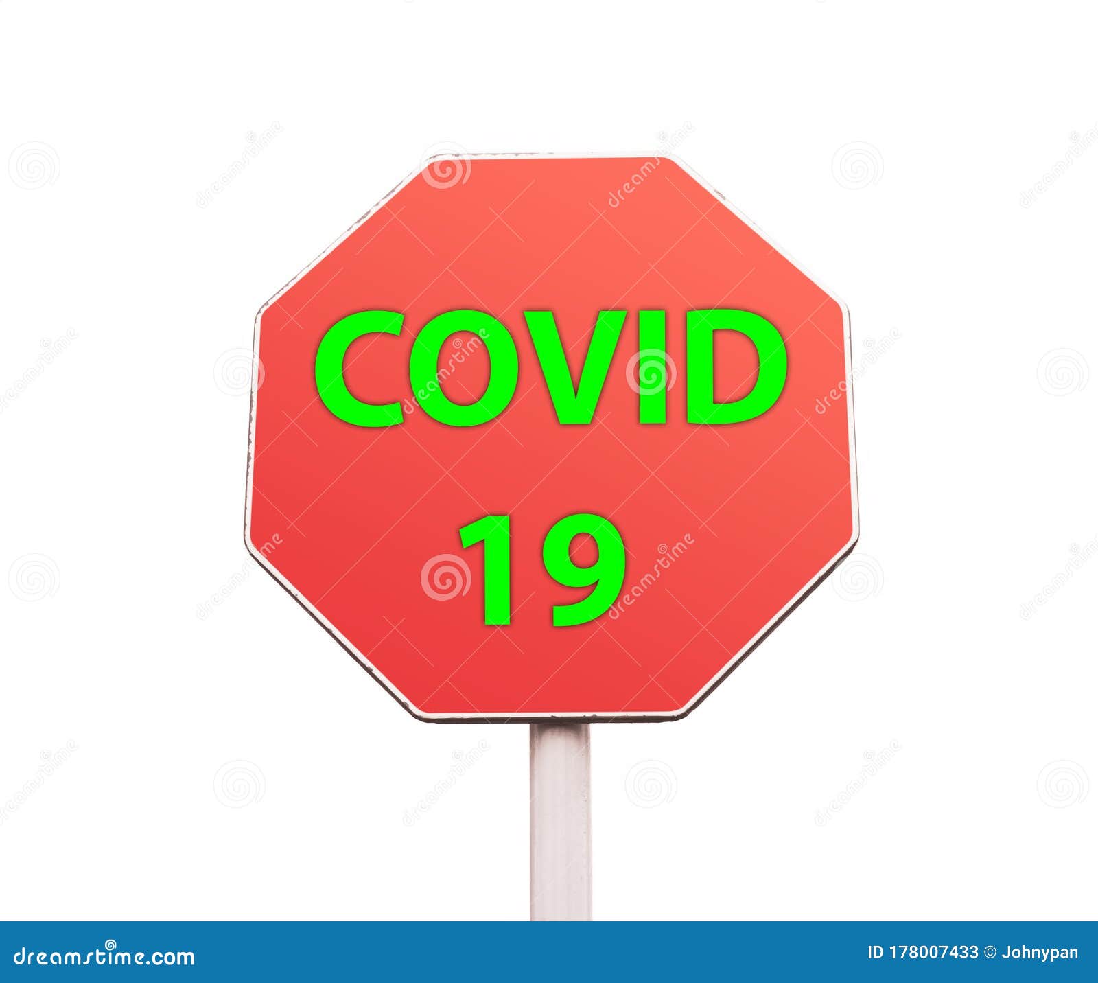 Covid 19 Virus on Stop Sign. Coronavirus Pandemy Stock Illustration ...