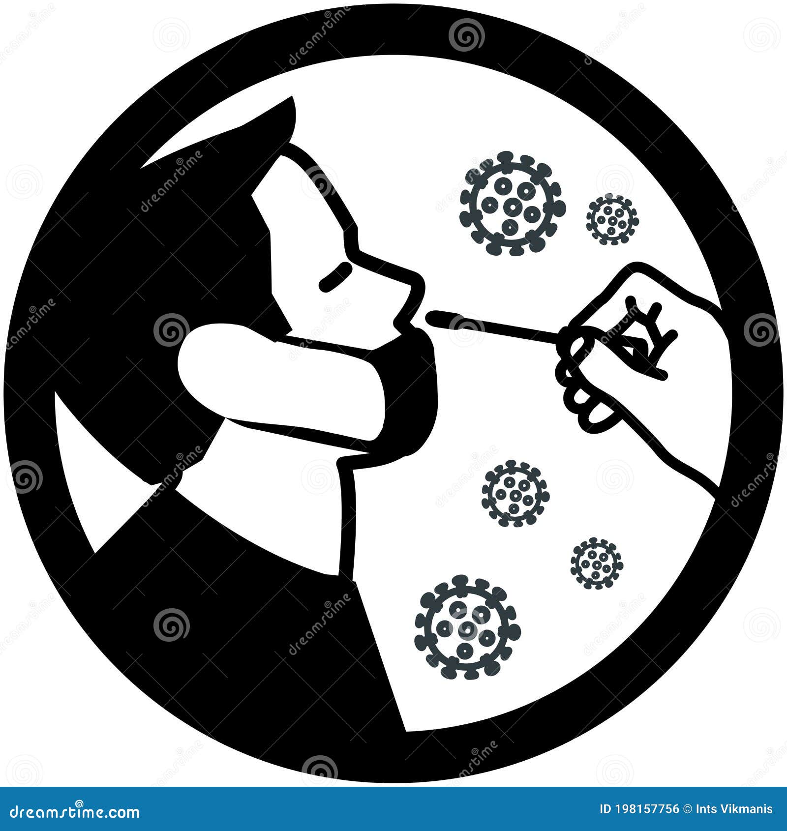 Covid-19 Virus Swab Test Icon Stock Vector - Illustration of ...