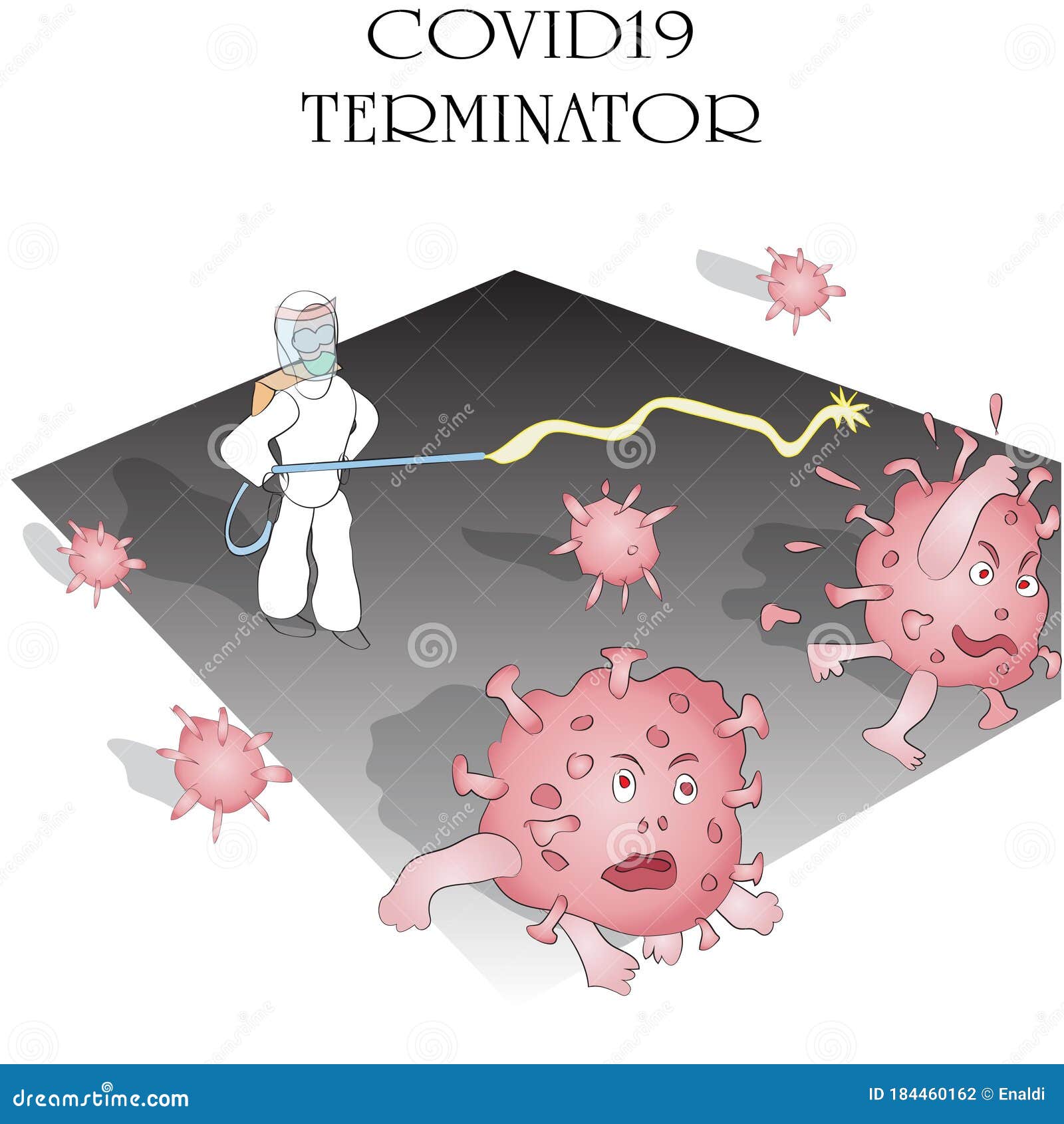Covid19 Virus Terminator Sign and Illustration Stock Vector ...