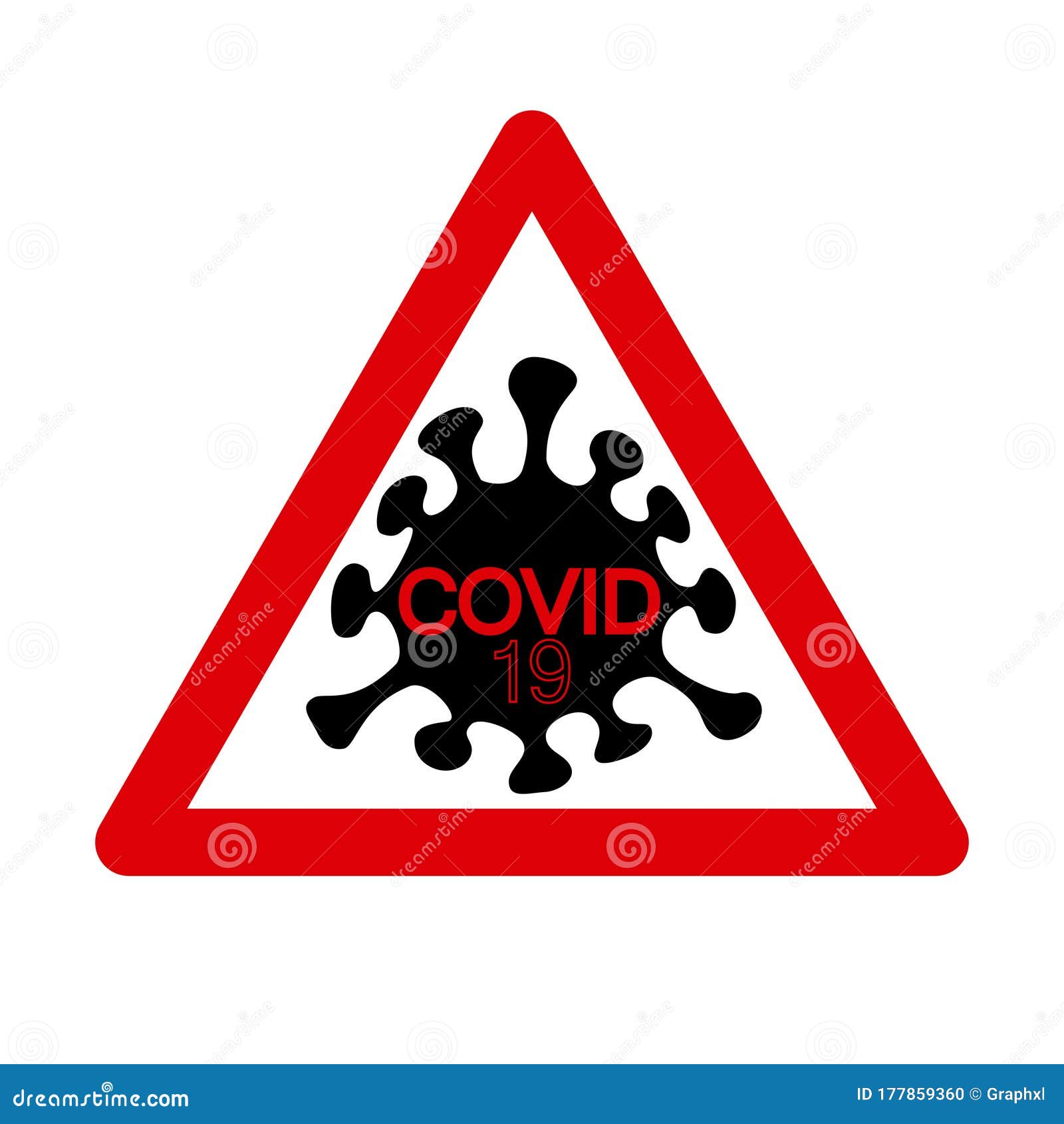 COVID-19 SARS CoV 2 Coronavirus Flat Vector Warning Sign, No. 1 Variant ...