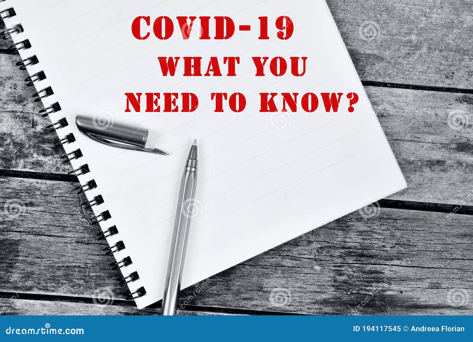 Covid-19 What You Need To Know Question on Notebook Stock Image - Image ...