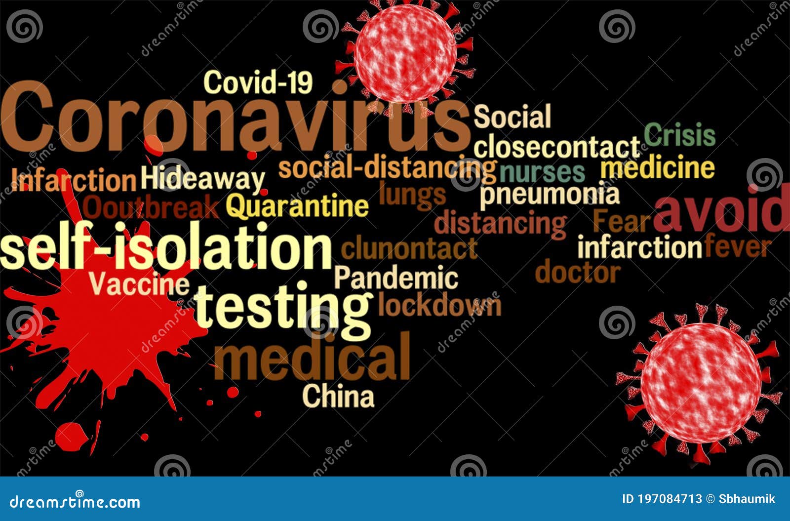 Covid-19 word cloud poster stock illustration. Illustration of ...