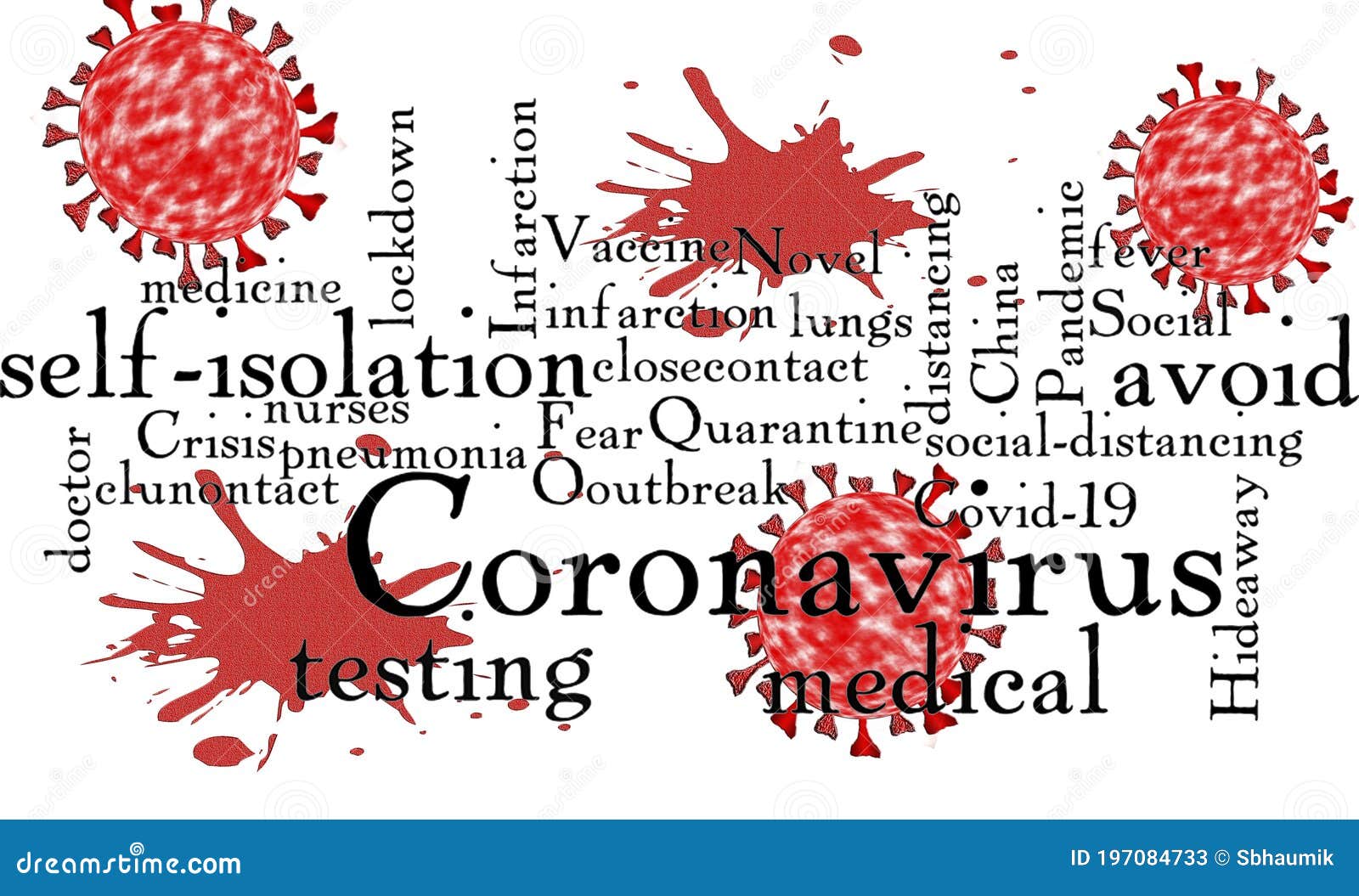 Covid-19 word cloud poster stock illustration. Illustration of fever ...
