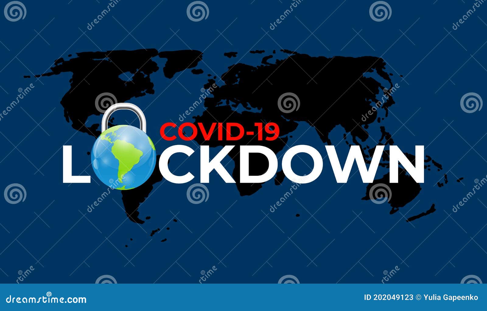 COVID-19 World Lockdown Concept. Vector Illustration Stock Illustration ...