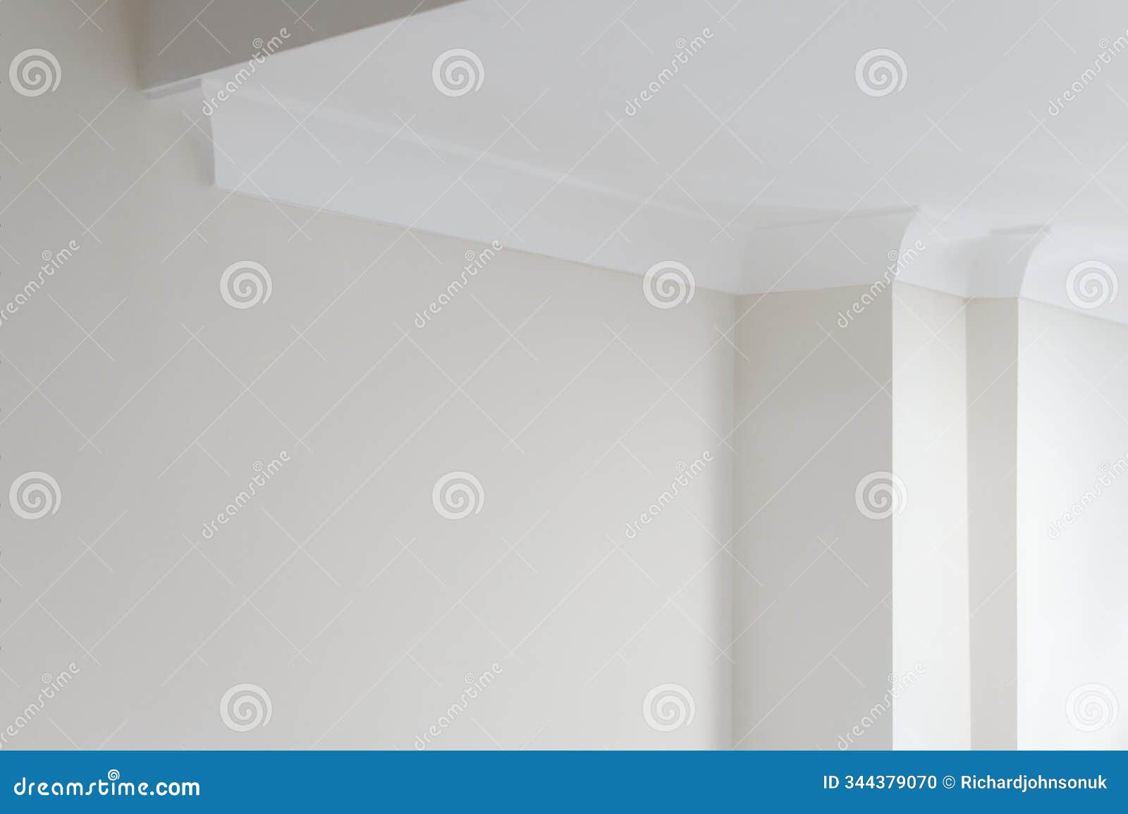 Coving Installation Painted White in New House Stock Photo - Image of ...