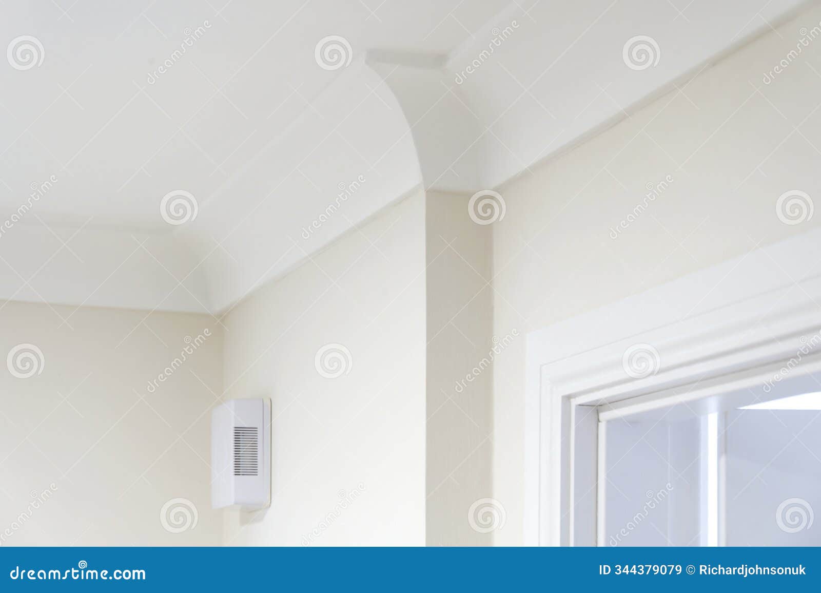 Coving Installation Painted White in New House Stock Image - Image of ...