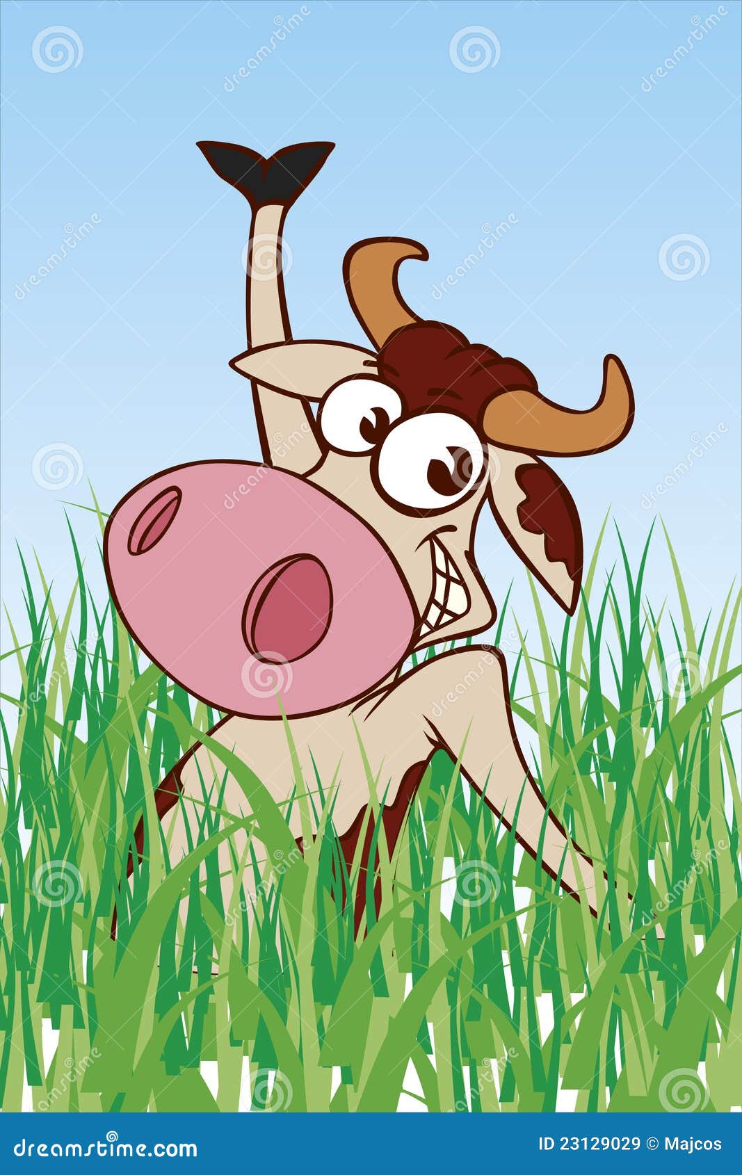 Cow stock vector. Illustration of faun, hand, brown, happy - 23129029