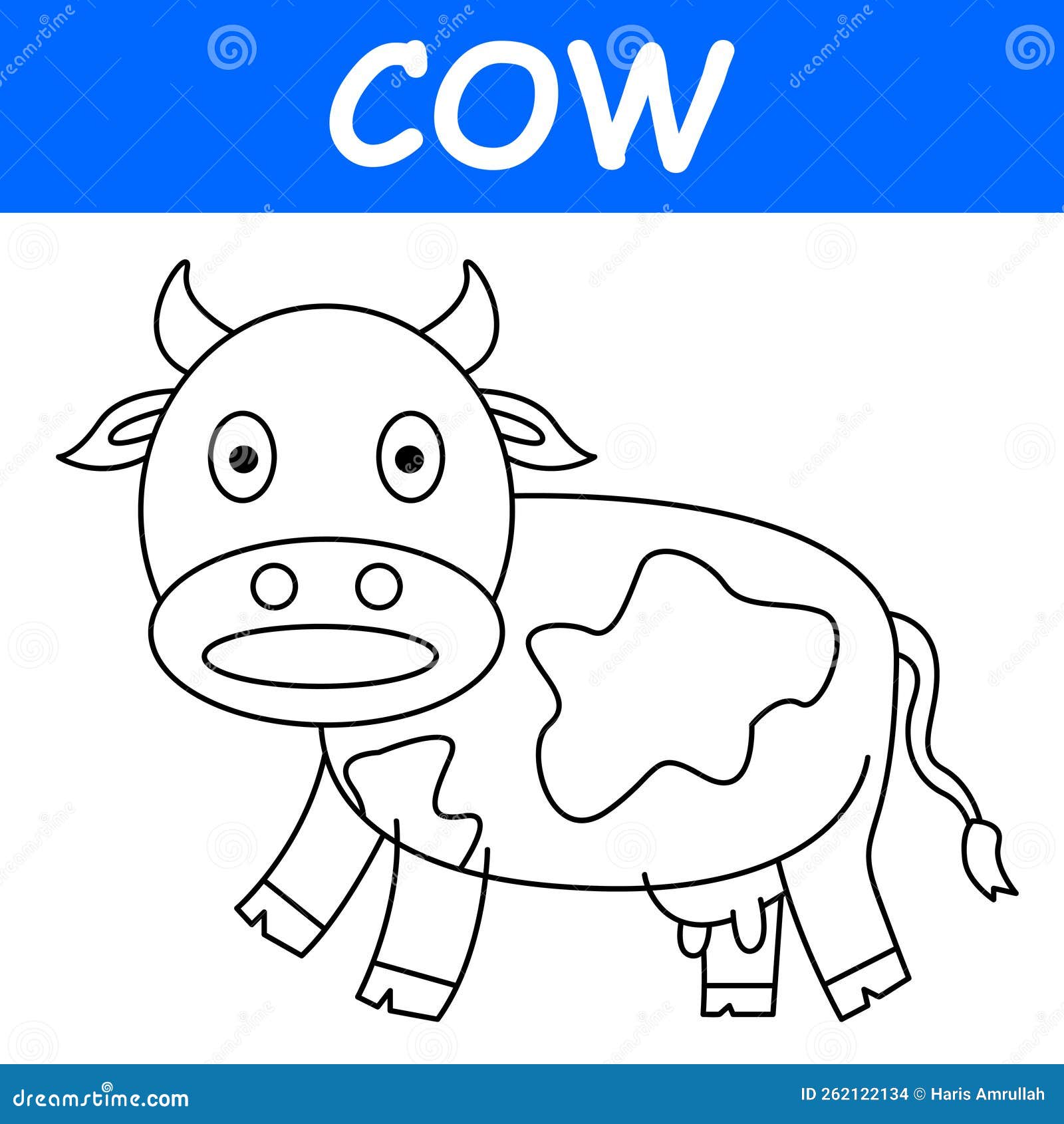 Kids Line Illustration Coloring Cow Stock Vector - Illustration of ...