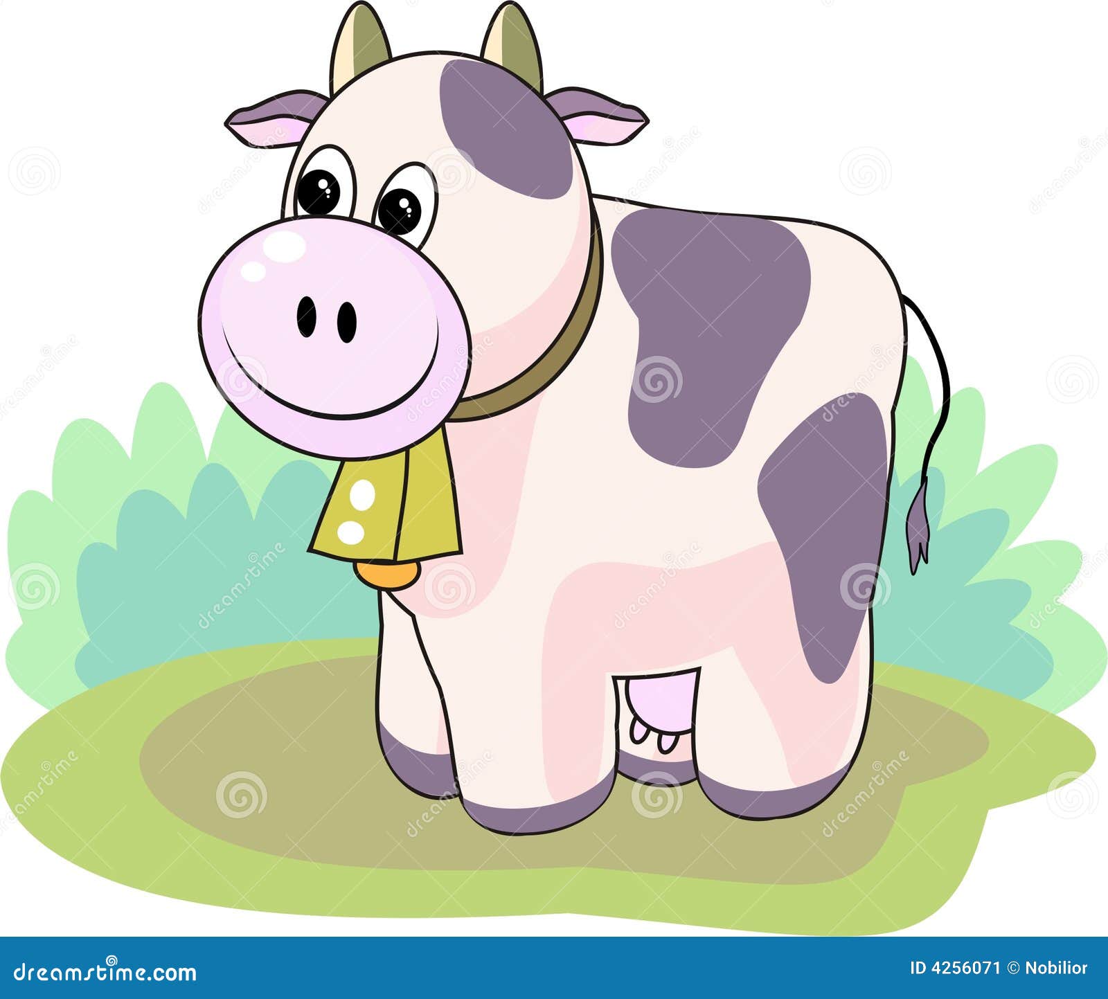 Cow stock vector. Illustration of cuddly, horns, character - 4256071
