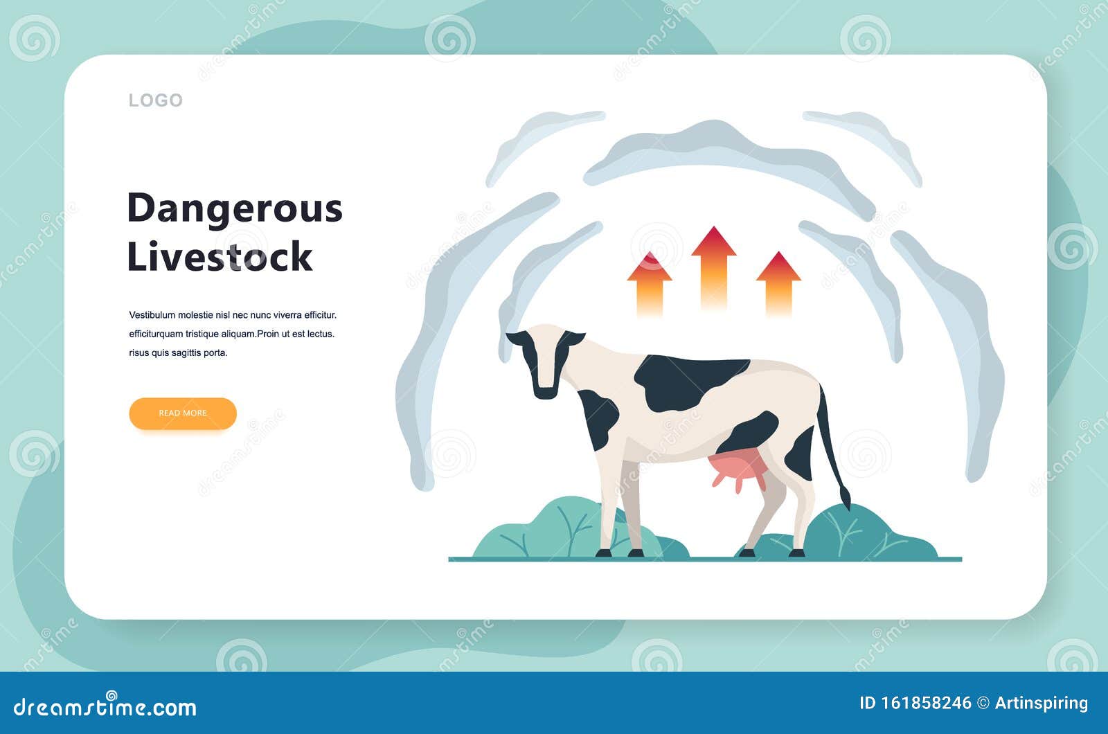 A Cow As a Natural Sources of Pollution. Methane Pollution, Eco Problem ...