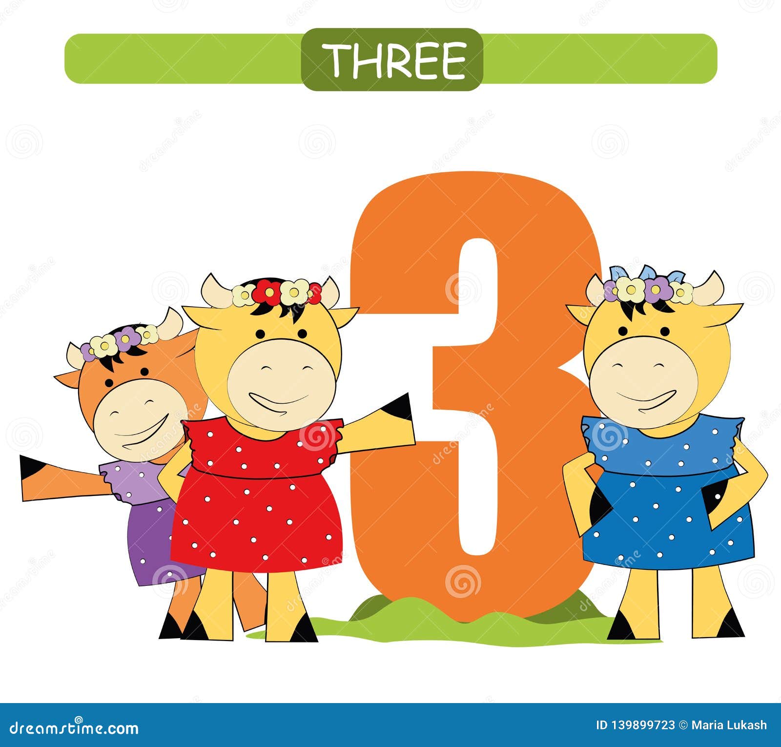 Three. Collection Number for Kindergarten and Preschool. Learn Number 3 ...