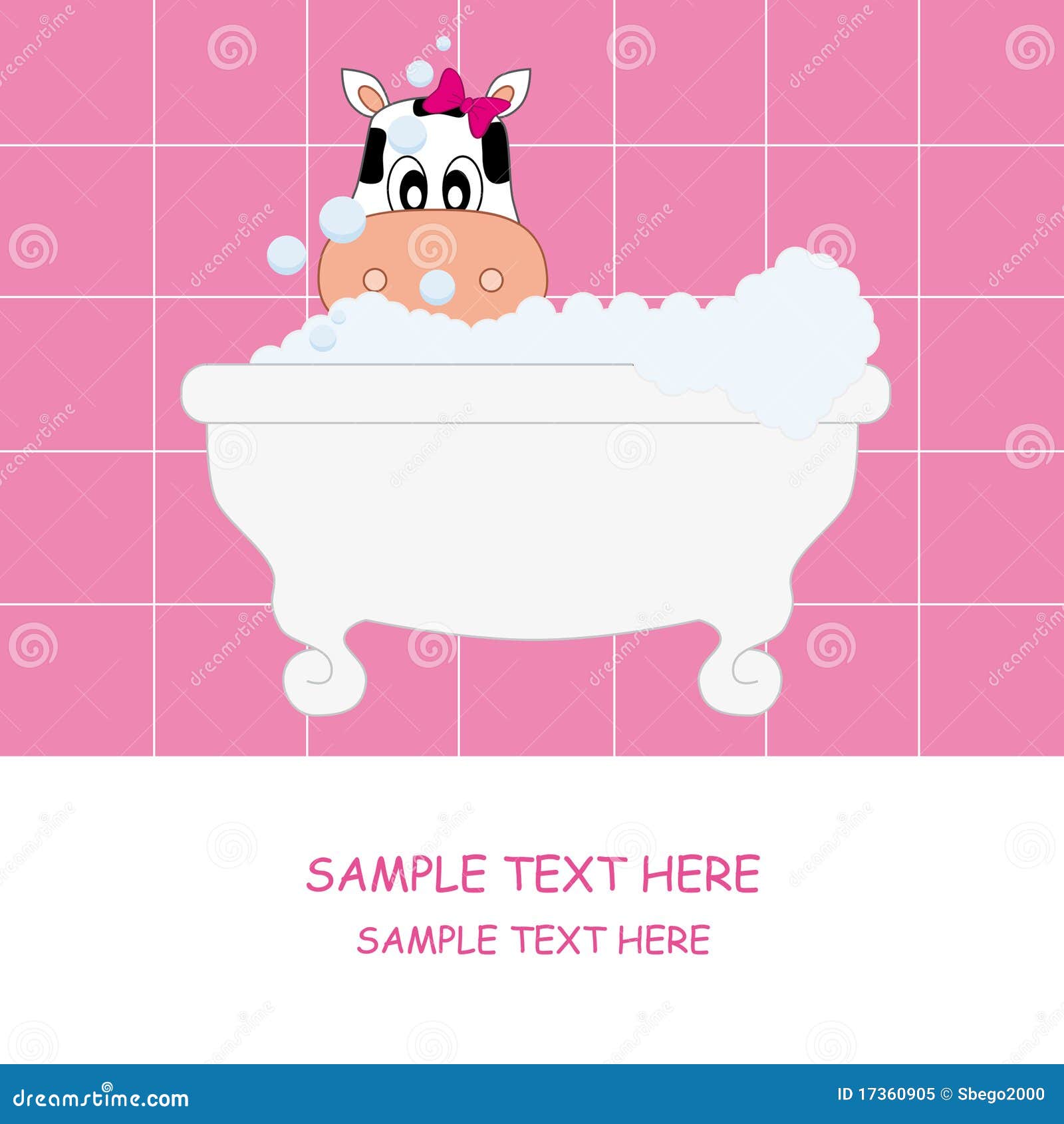 Cow bathing stock illustration. Illustration of cartoon - 17360905