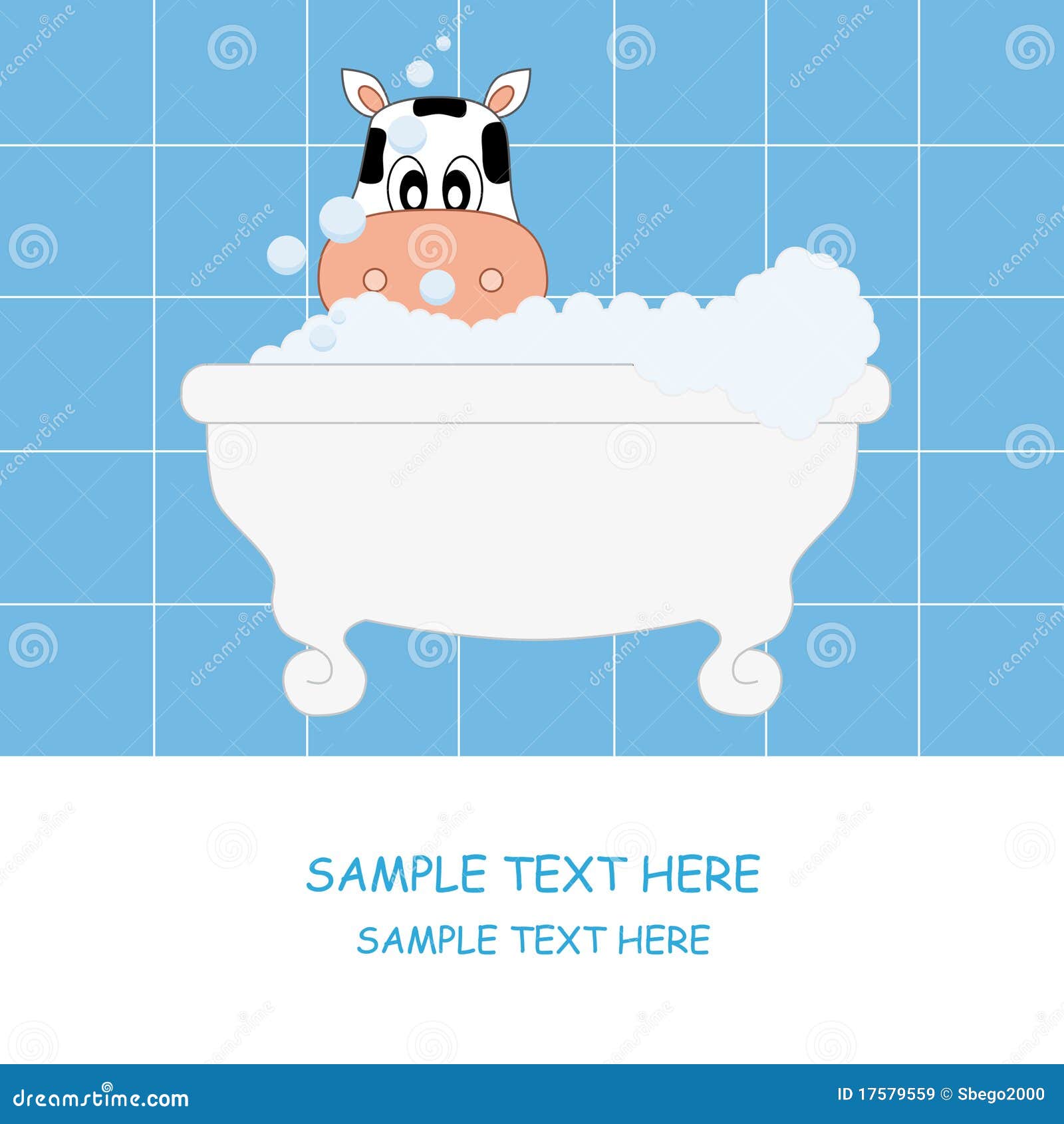 Cow bathing stock vector. Illustration of drawing, swimming - 17579559