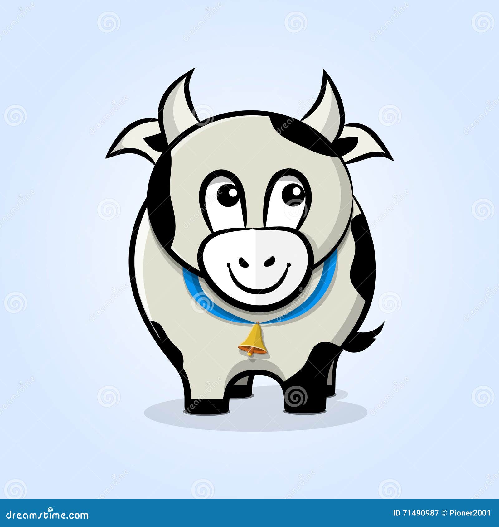Cow with a bell stock vector. Illustration of agriculture - 71490987