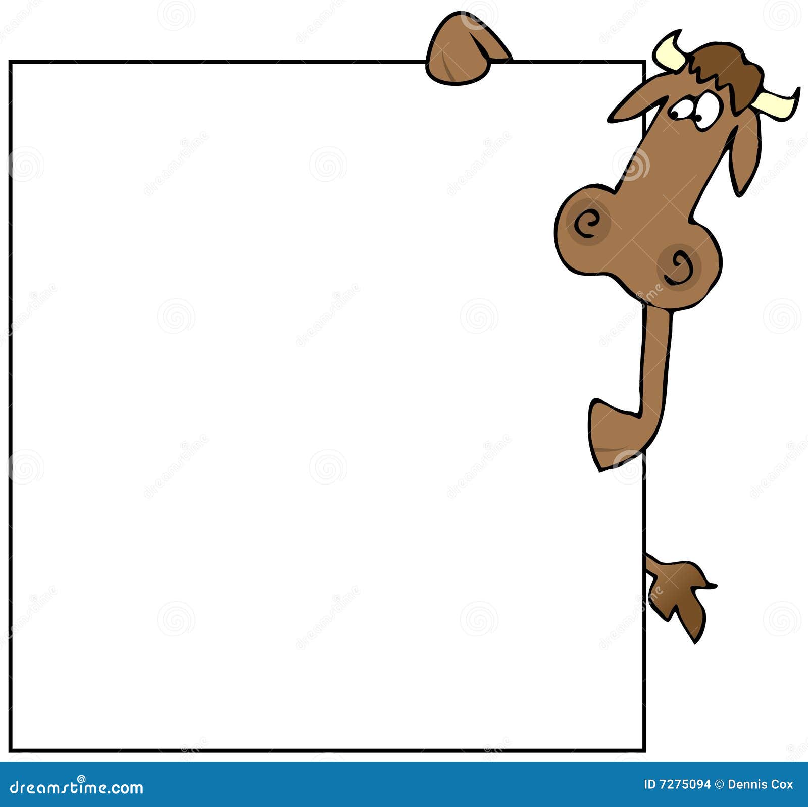 Cow with a Blank Sign stock illustration. Illustration of farm - 7275094
