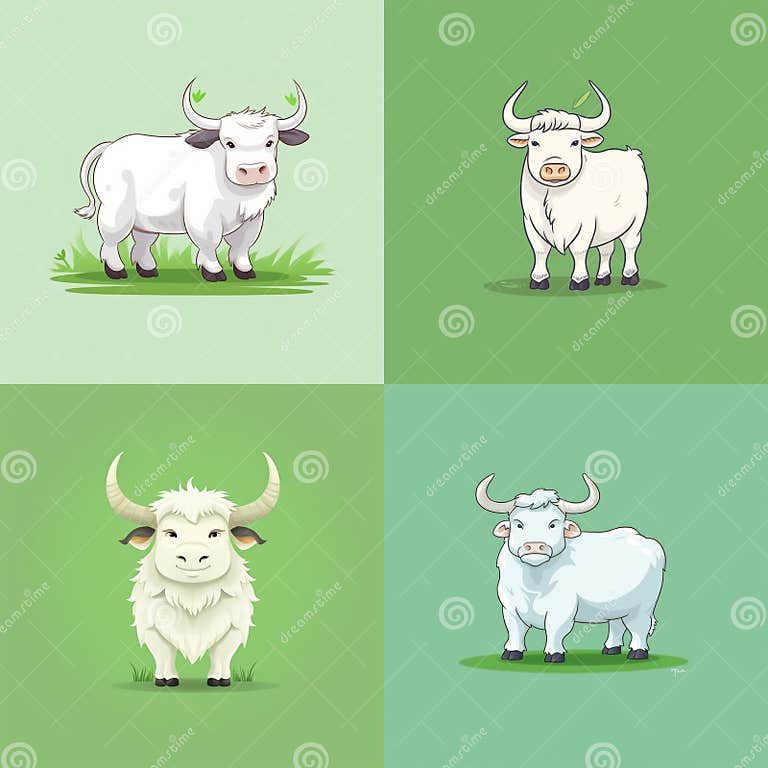 COW BRAHMAN CATTLE SET STICKER Stock Illustration - Illustration of ...