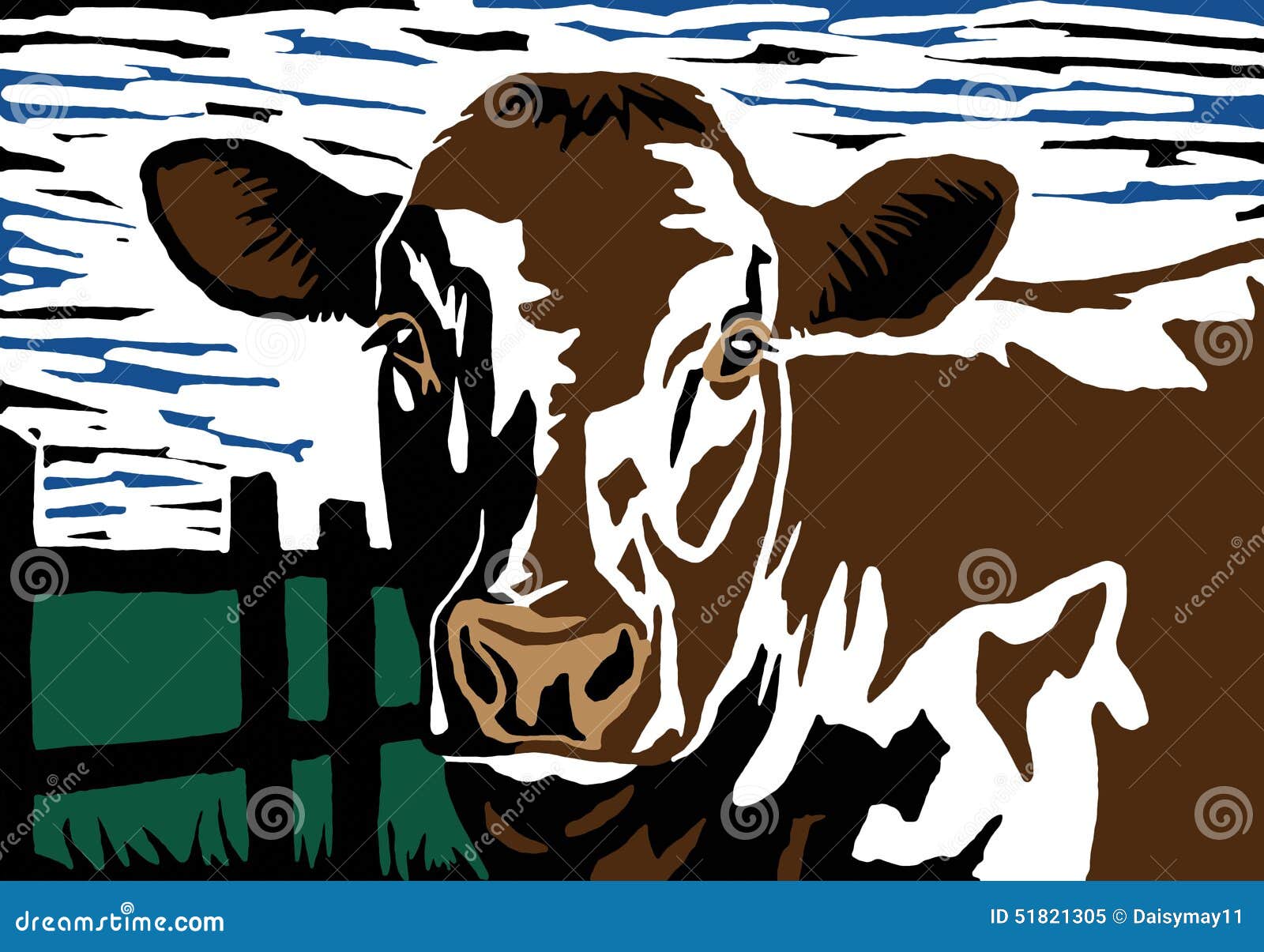 Cow stock illustration. Illustration of beef, cattle - 51821305