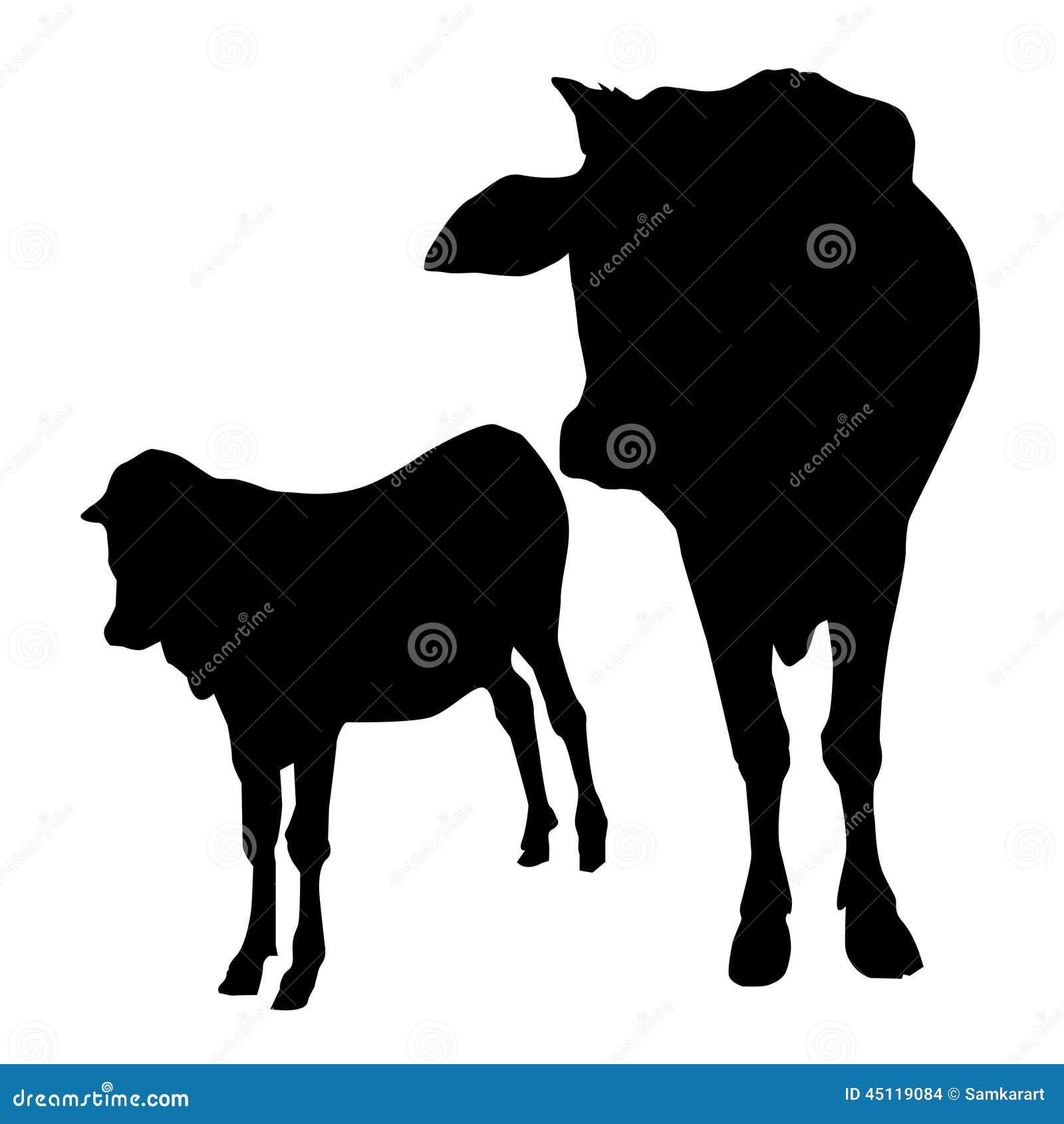 Cow and calf-vector stock vector. Illustration of hoofed - 45119084