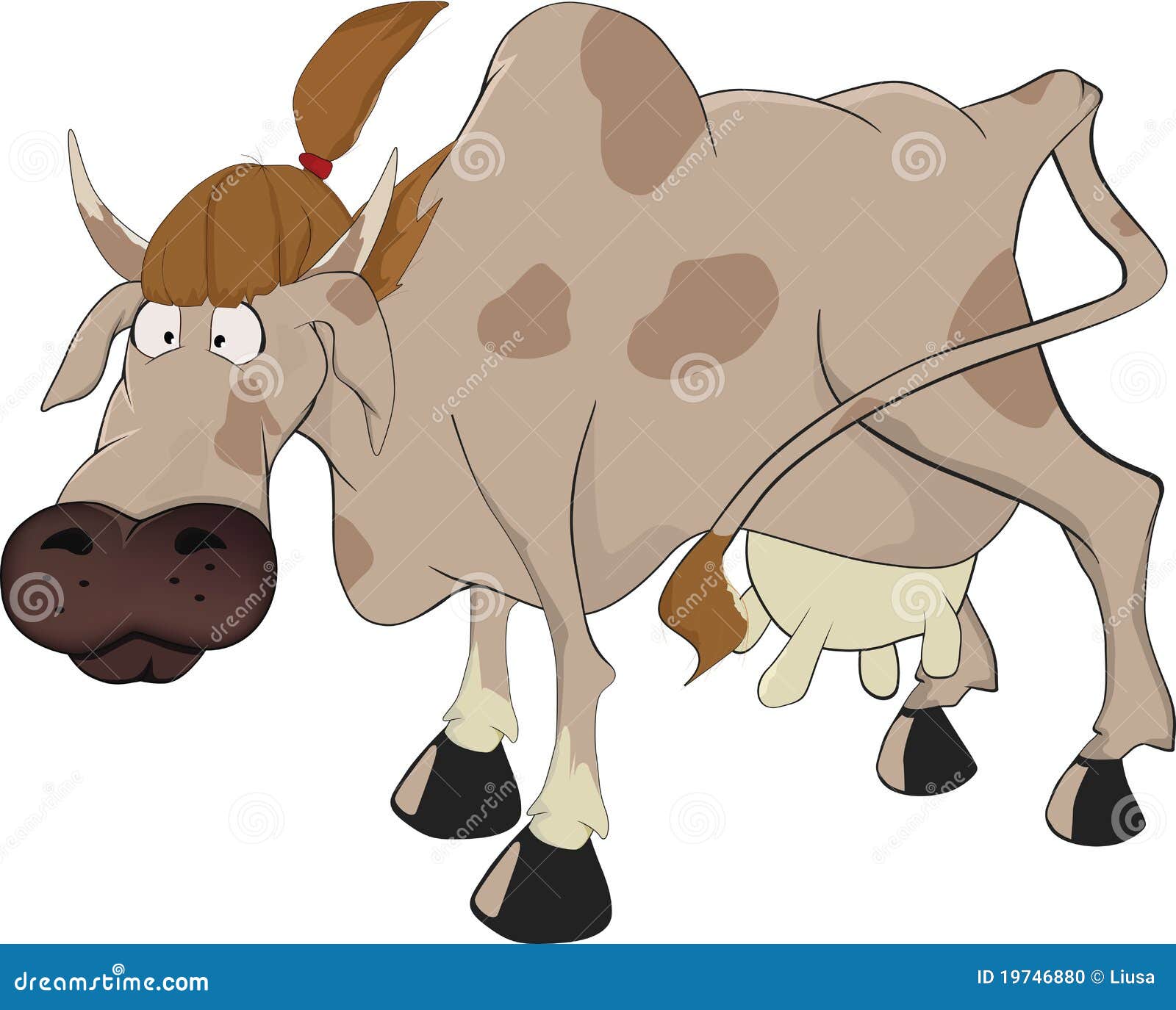Cow.Cartoon stock vector. Illustration of udder, beauty - 19746880