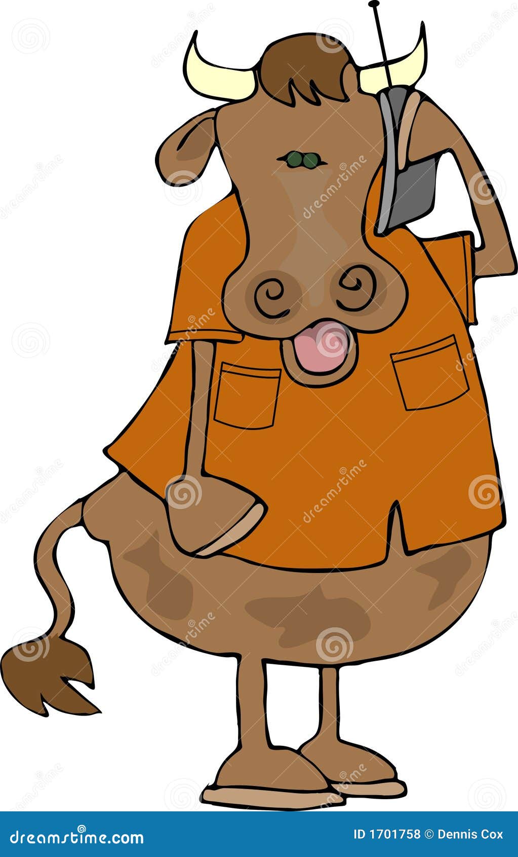 Cow On A Cell Phone Royalty Free Stock Photos - Image: 1701758