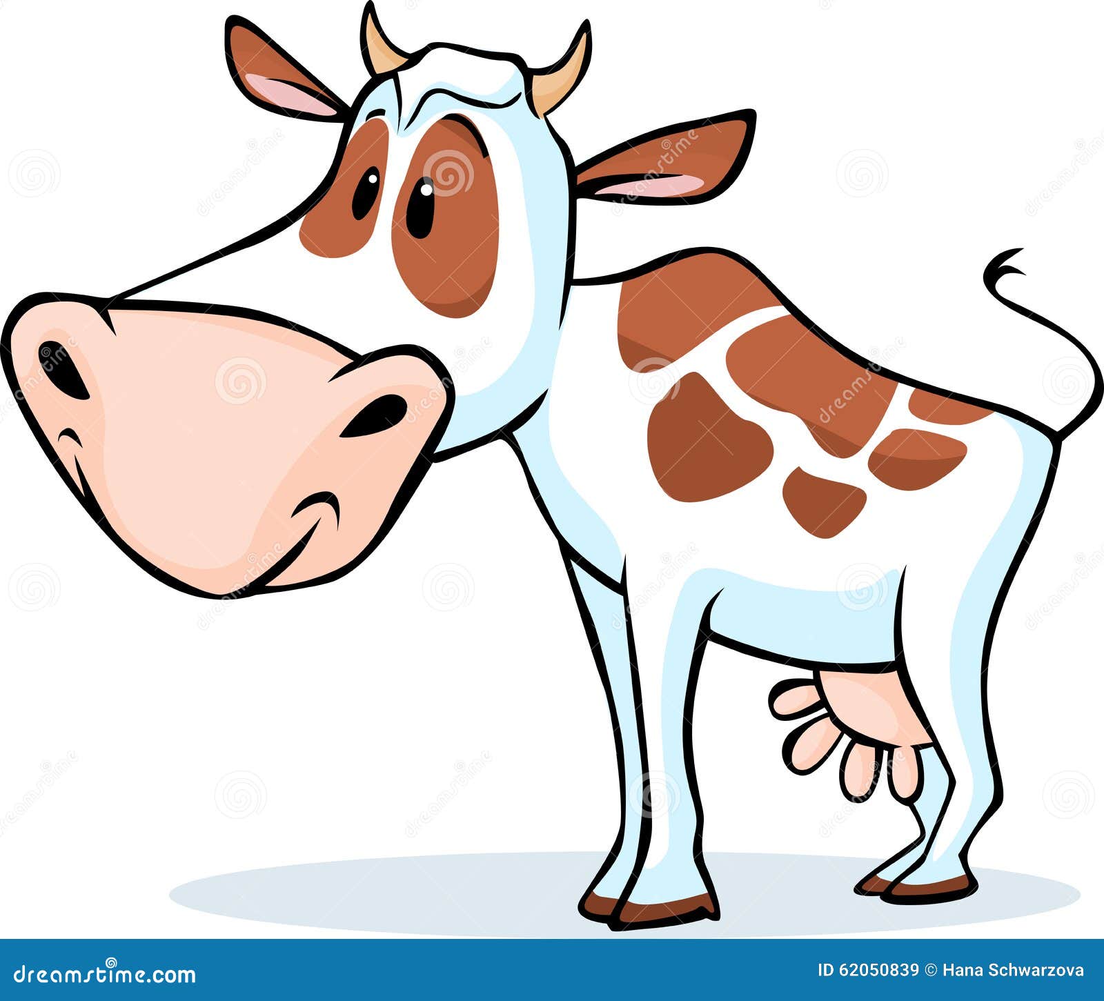 Cow Character Standing Isolated On White Background - Vector Stock ...