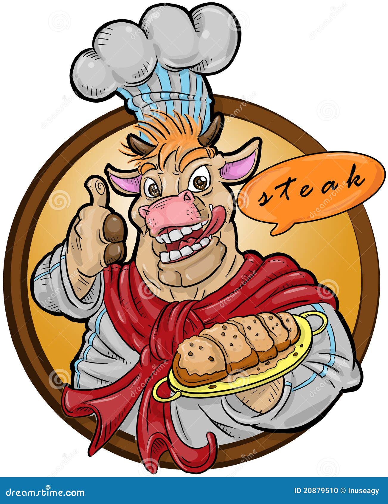 Cow chef stock illustration. Illustration of dish, menu - 20879510