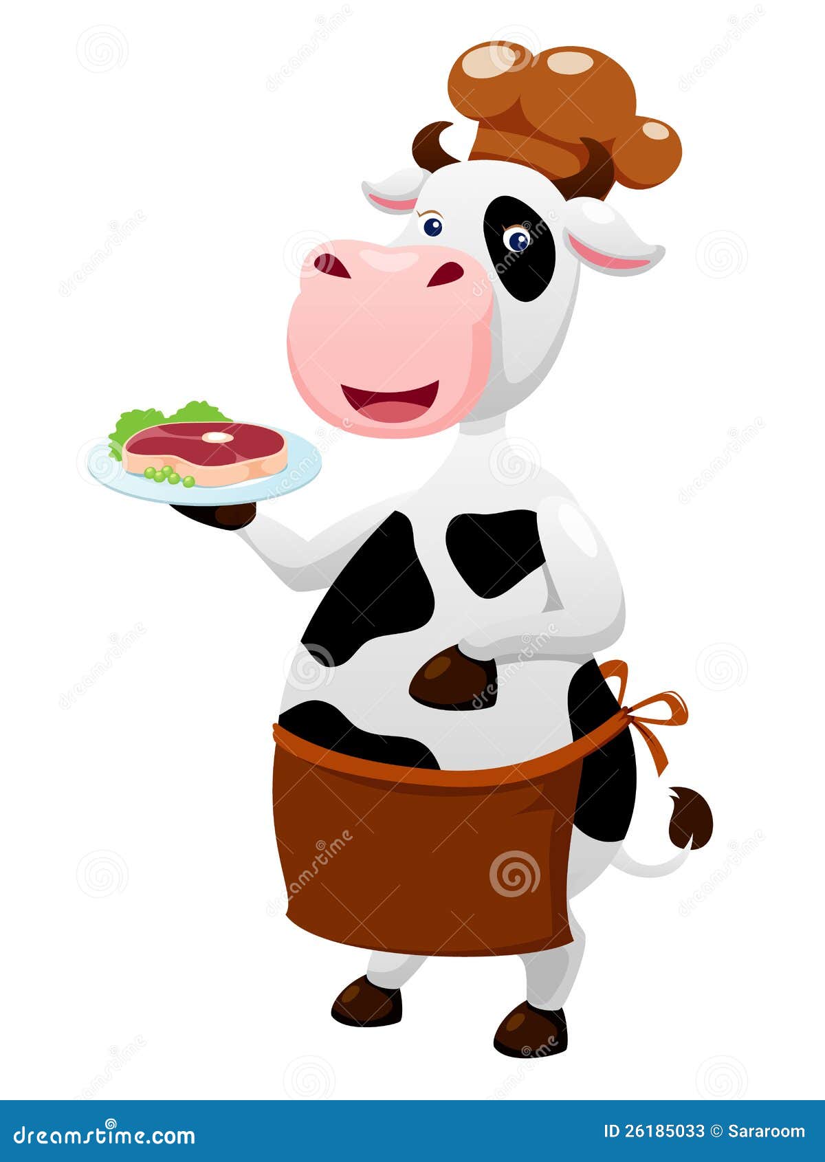 Cow chef cartoon stock vector. Illustration of feed, cartoon - 26185033