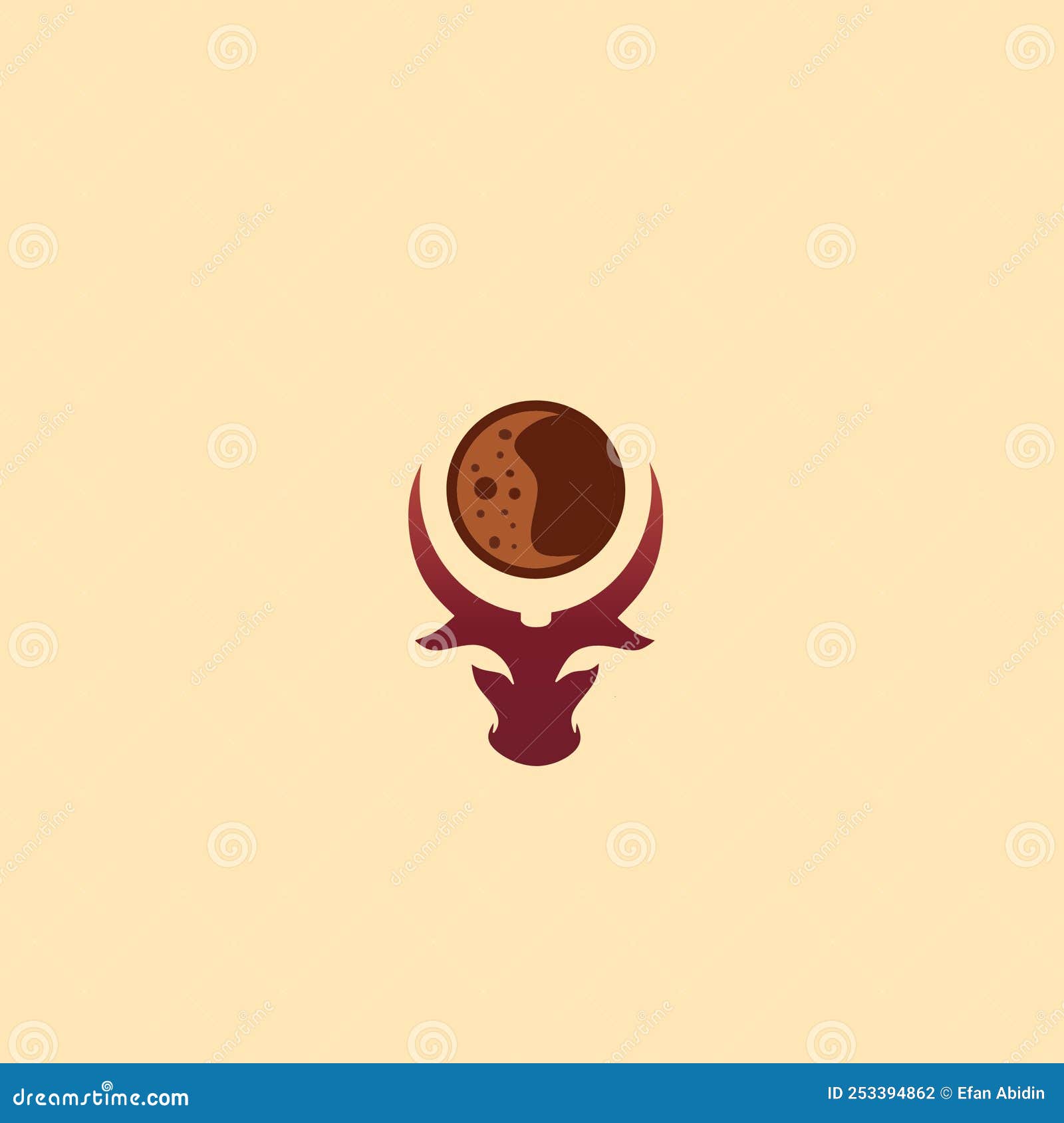 Cow and Coffee Blend Concept Logo Design Stock Illustration ...