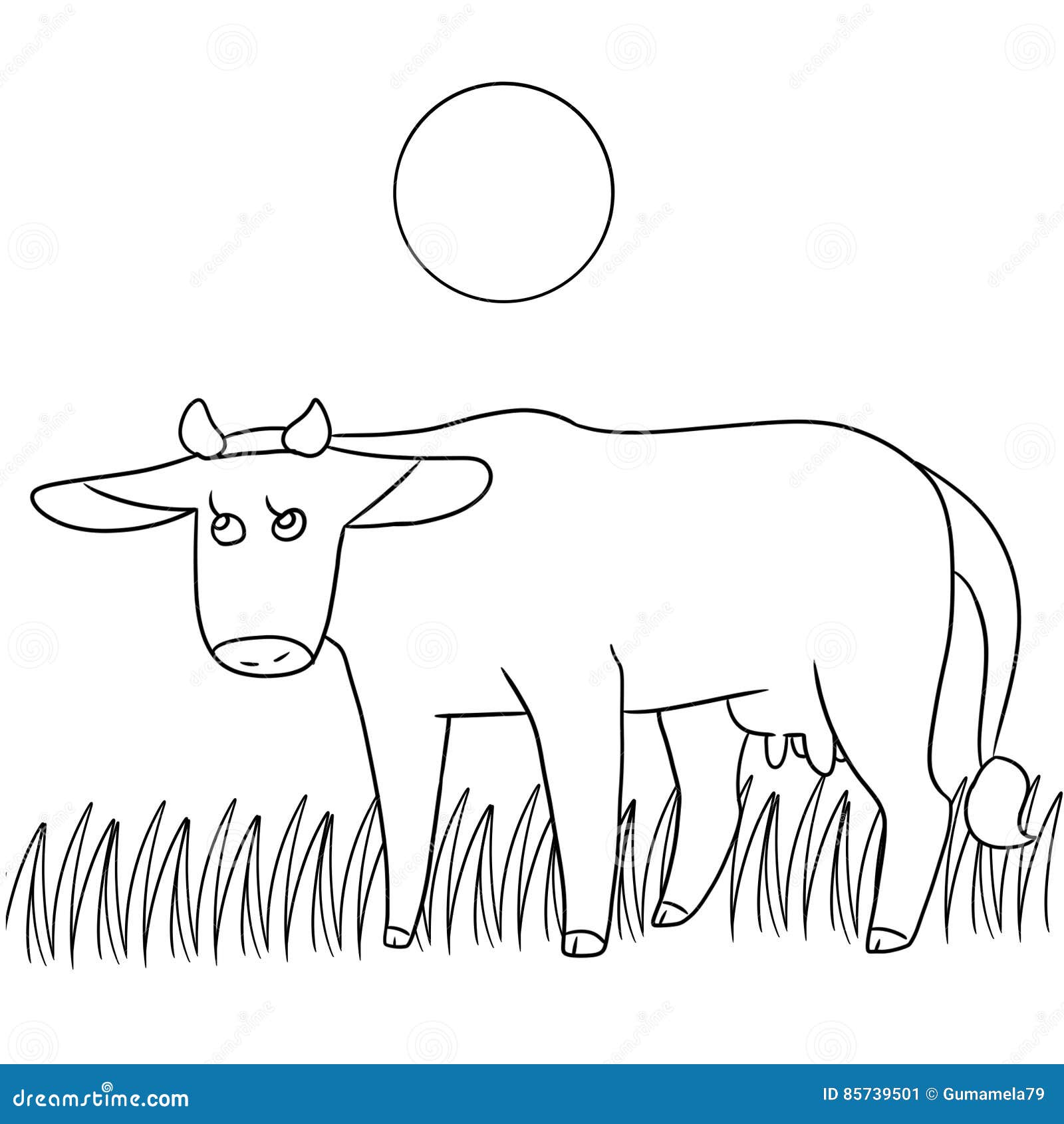 Cow coloring page stock illustration. Illustration of hand - 85739501