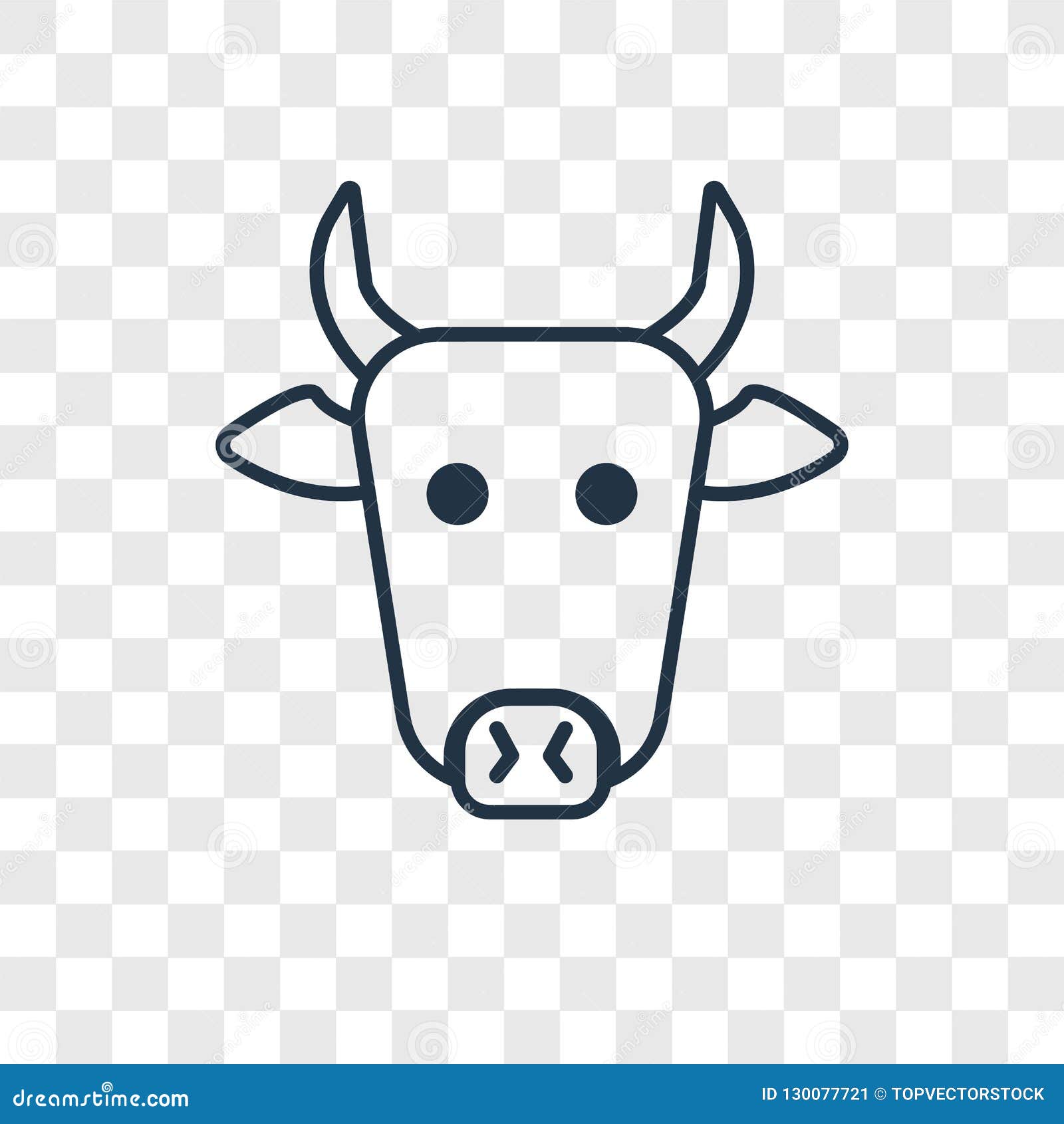 Cow Concept Vector Linear Icon Isolated on Transparent Background, Cow ...