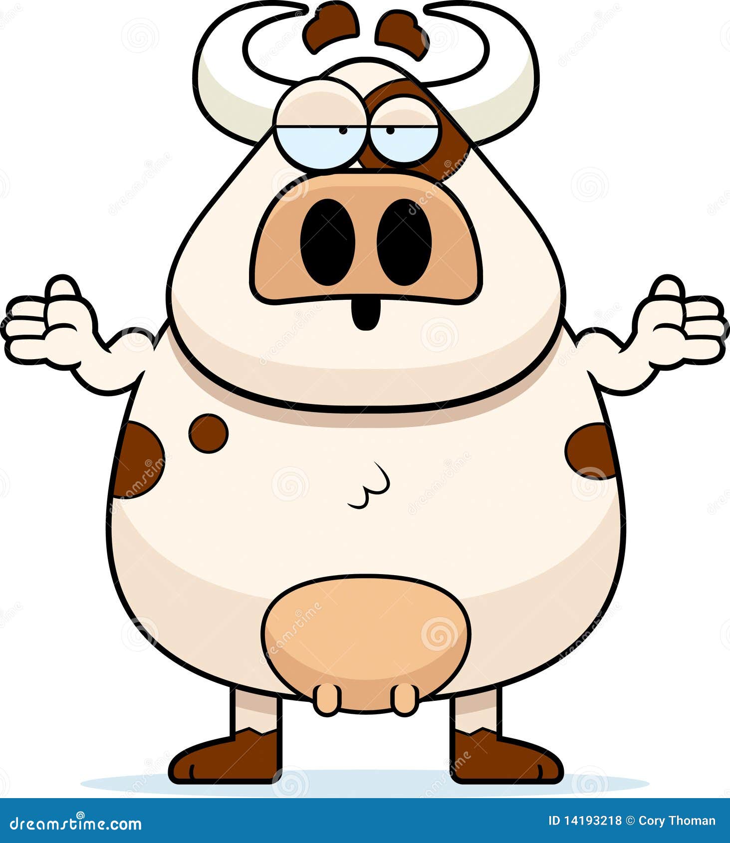 Cow Confused stock vector. Illustration of standing, stupid - 14193218