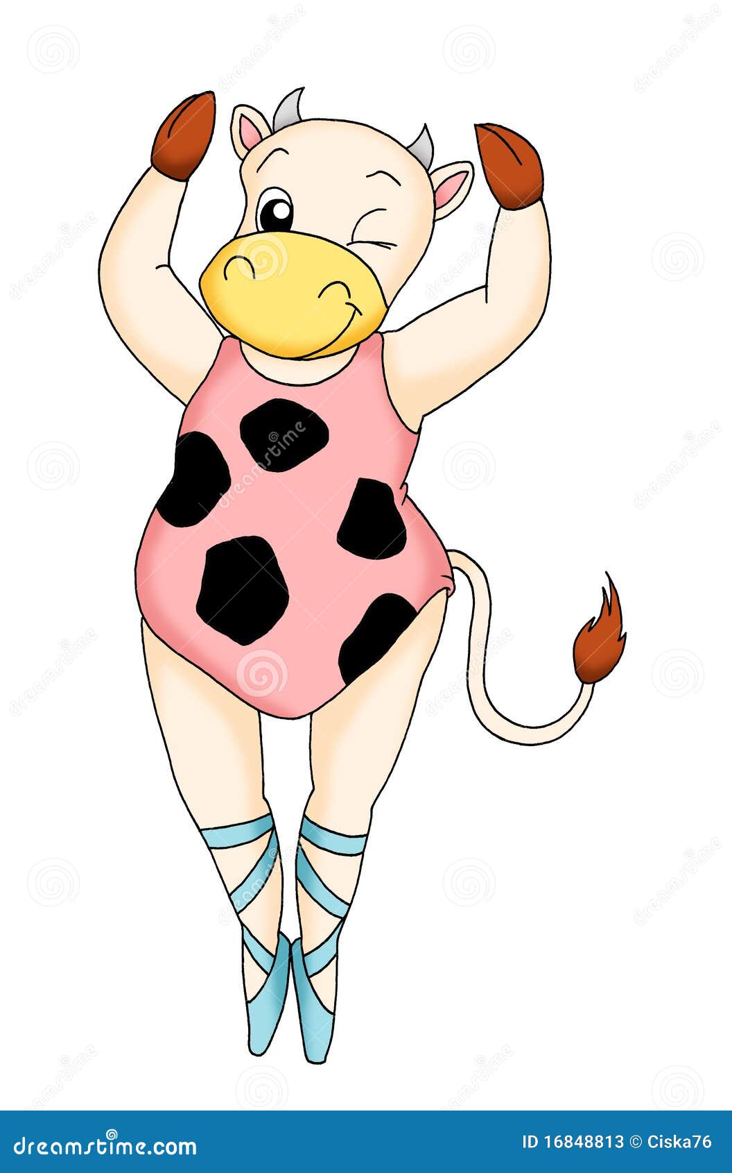 Cow dancer stock illustration. Illustration of isolated - 16848813
