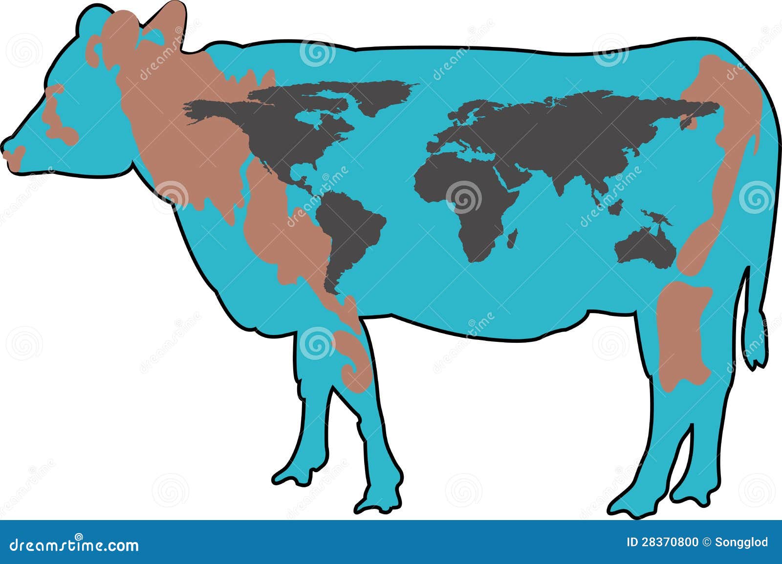 Cow Earth stock vector. Illustration of animal, white - 28370800
