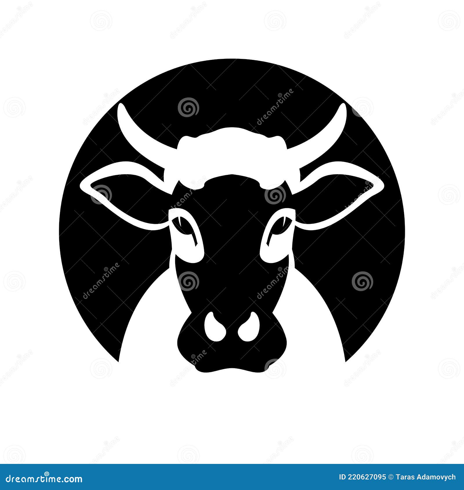 Cow Face , Front View, Vector Illustration Stock Vector - Illustration ...