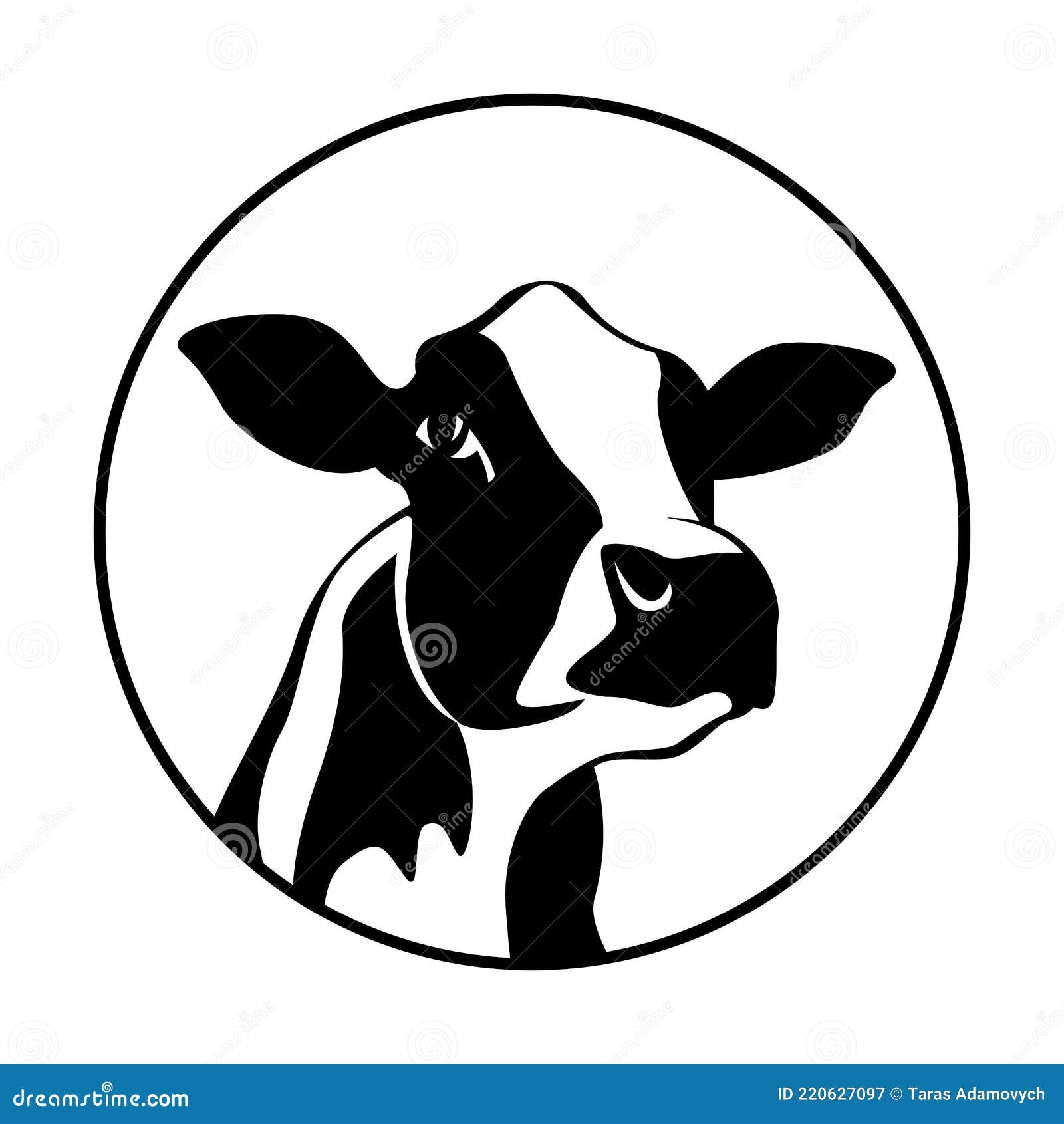 Cow Face , Front View, Vector Illustration Stock Vector - Illustration ...