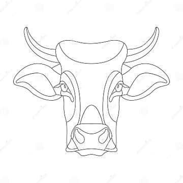 Cow Face , Front View, Vector Illustration Stock Vector - Illustration ...