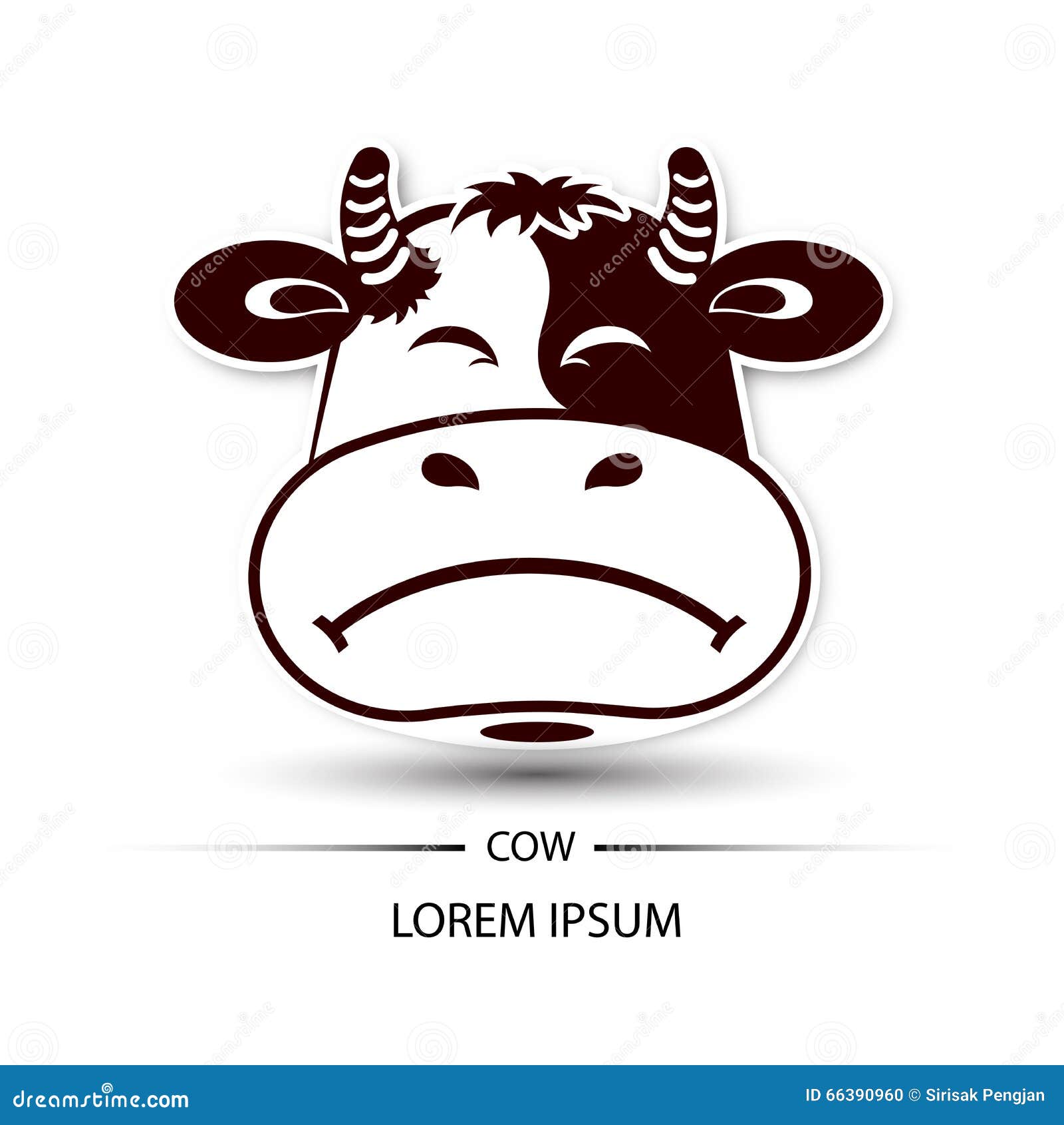 Dog Face Frown Logo And White Background Royalty-Free Cartoon ...