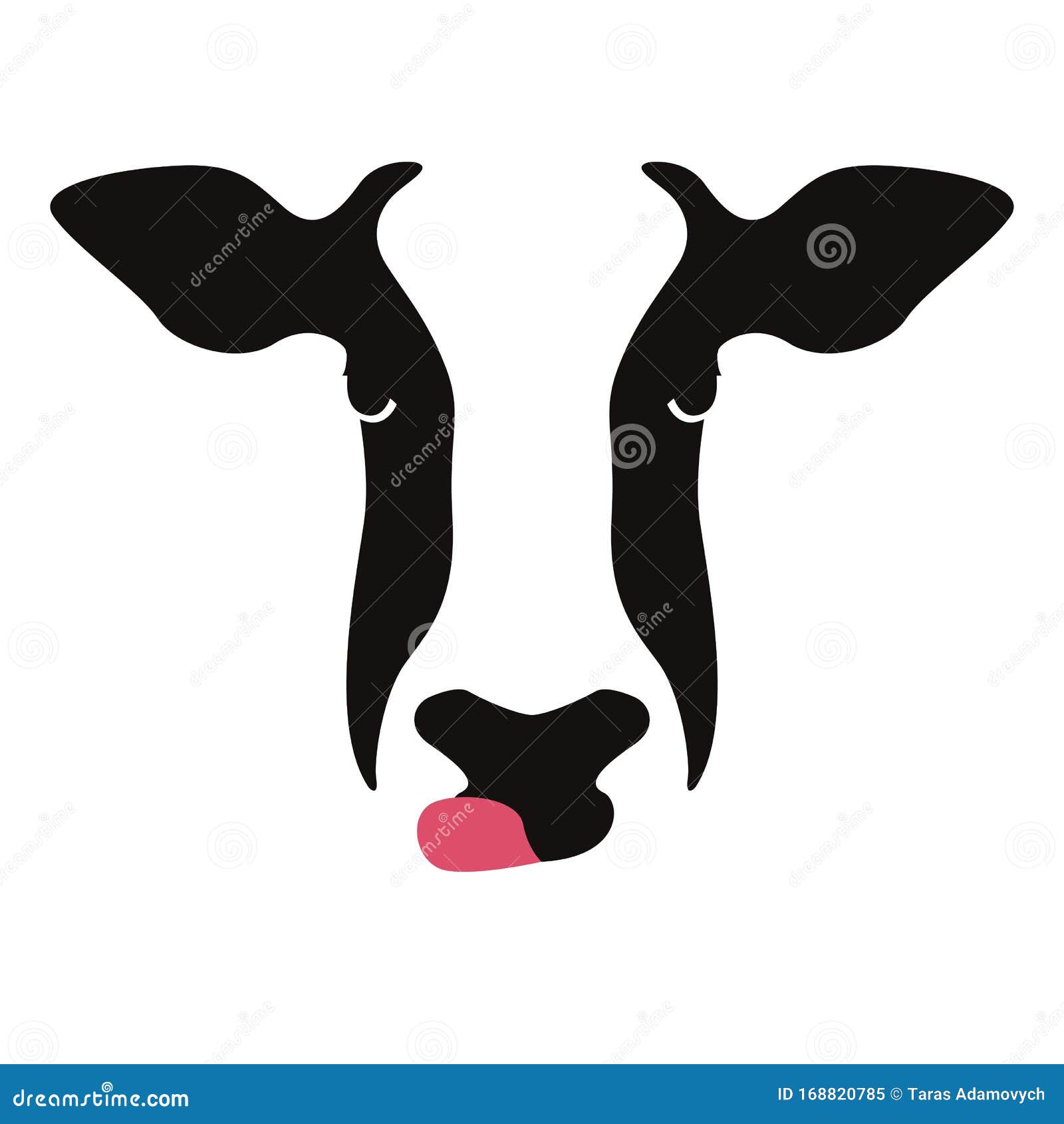Cow Face ,vector Illustration,flat Style Stock Vector - Illustration of ...